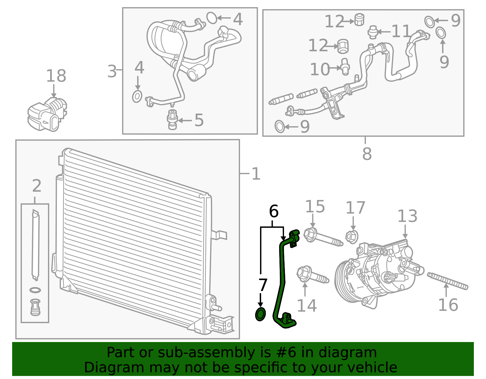 22784871 - Air Conditioning Condenser Outlet Tube Assembly 2013-2019 GM ...