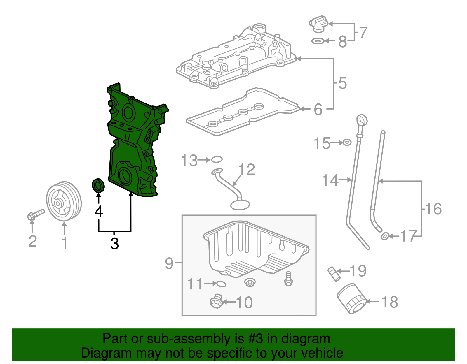 2013 Chevrolet Spark Front Engine Cover 25185078 | Shop Matick Buick GMC