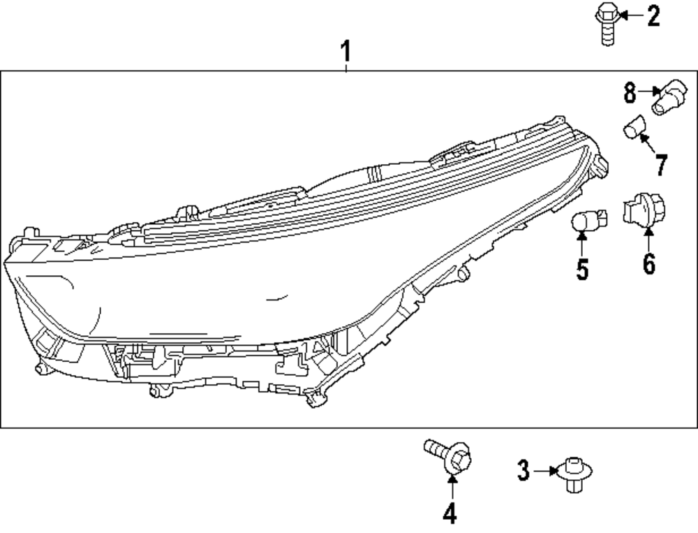 2022-2025 Toyota Highlander Headlamp Assembly 81110-0E750 | OEM Parts ...