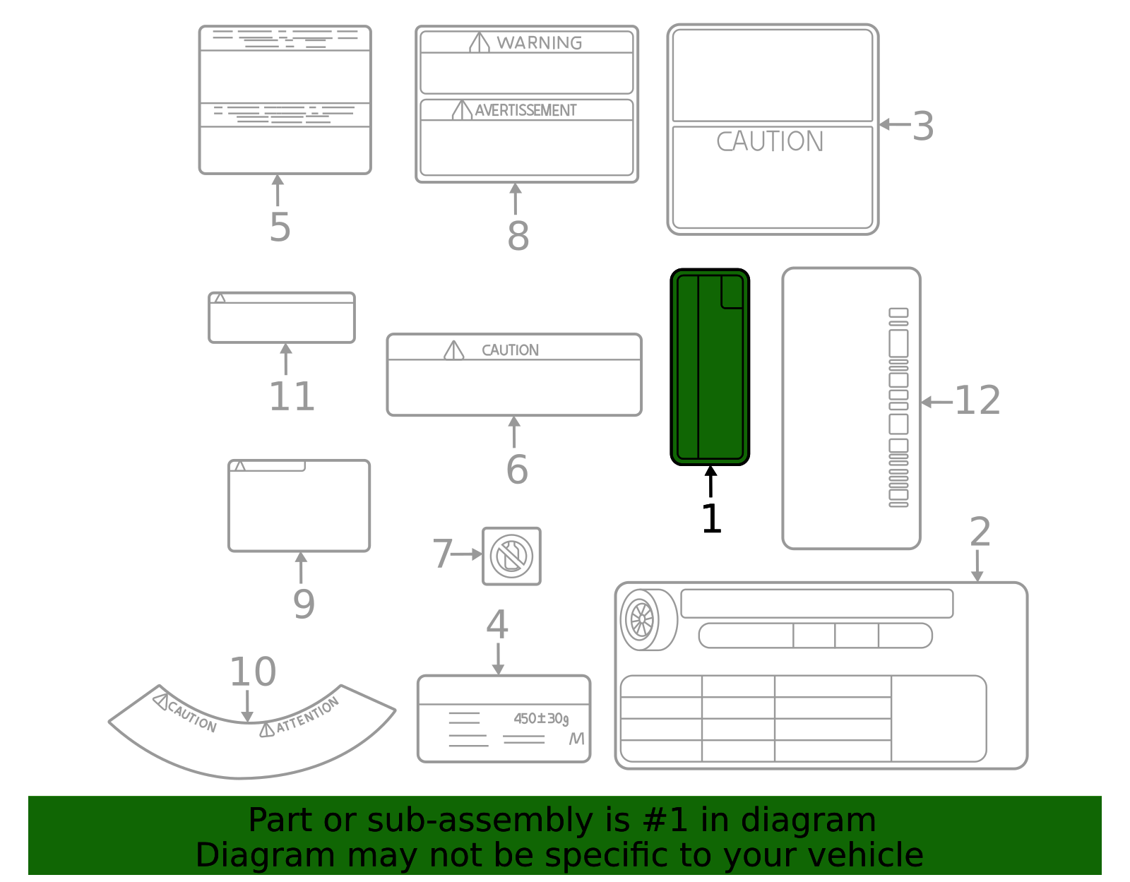 Emission Label SU003-11688 | Toyota Parts Center