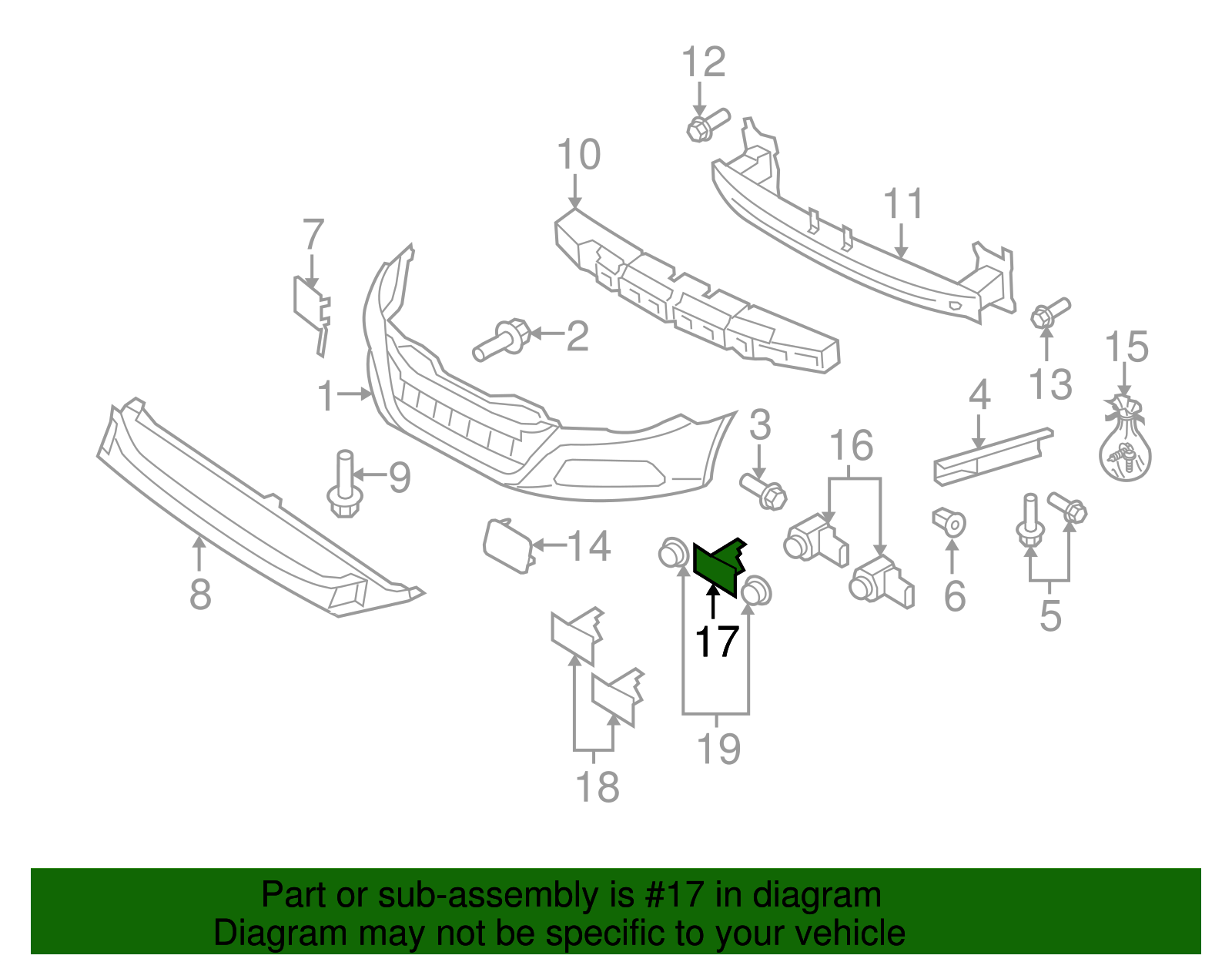 3C8-919-493 - 2009-2012 Volkswagen CC - Park Sensor Mount Bracket ...