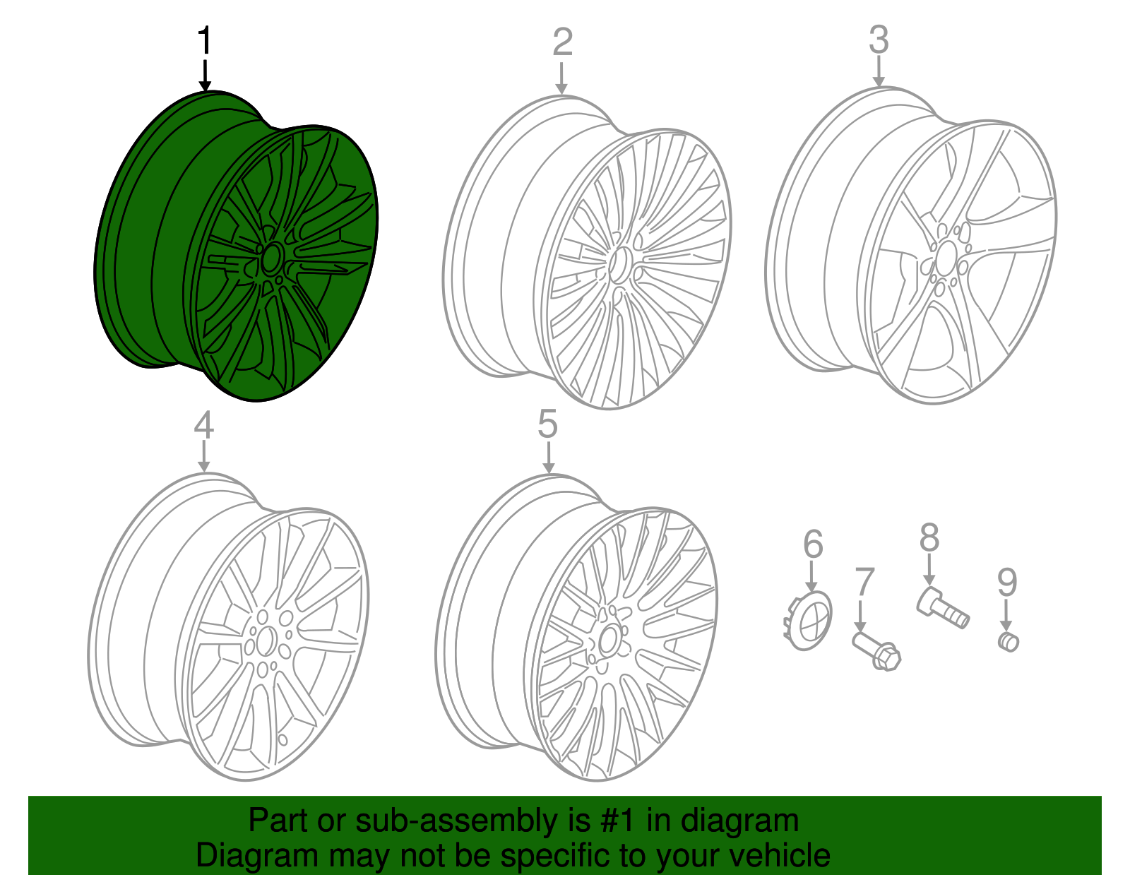 Genuine BMW 36-11-6-854-559 | 20" Style 464M M Performance V-Spoke ...
