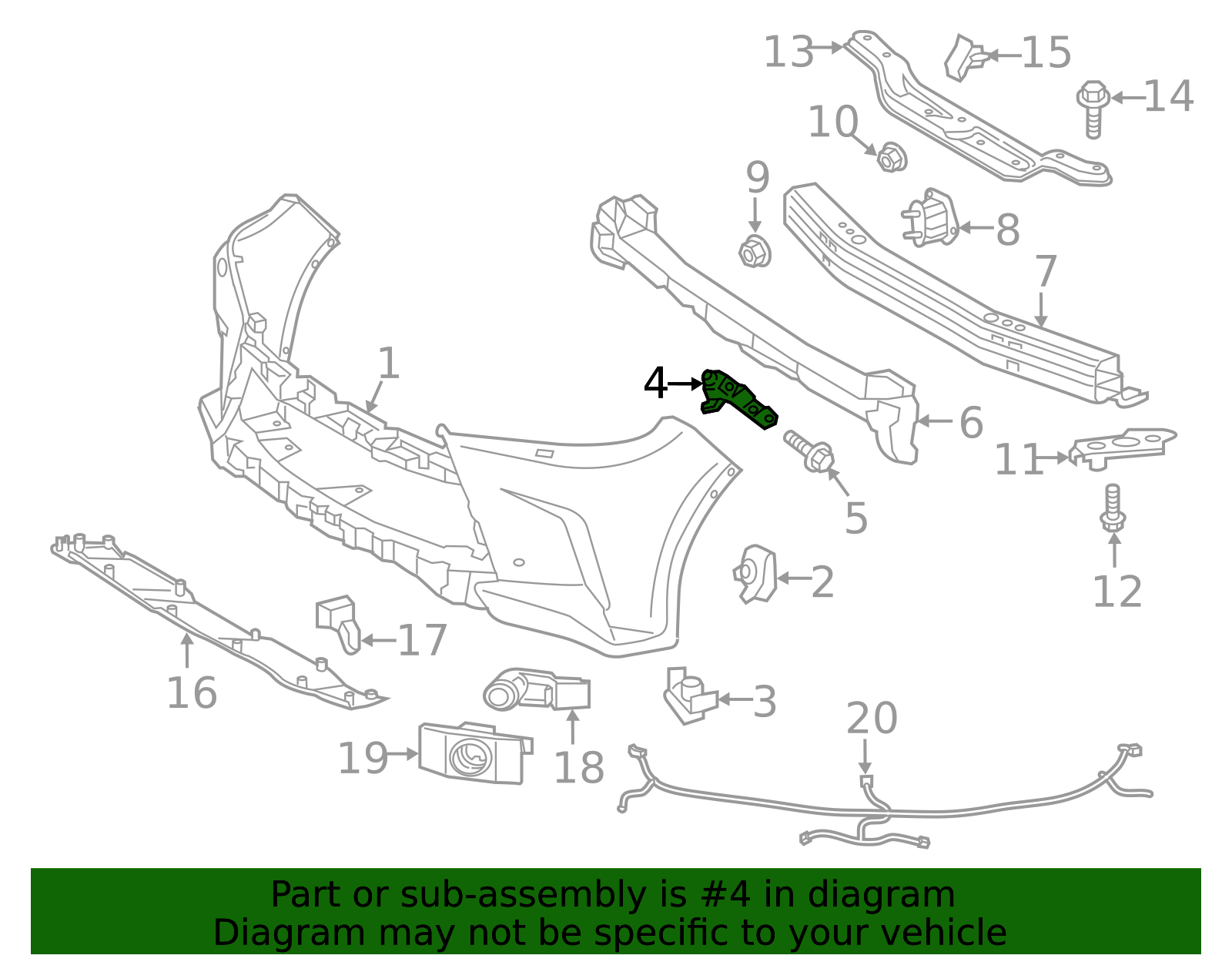2016-2021 Lexus LX570 Bumper Cover Support Rail 52115-60210 | OEM Parts ...