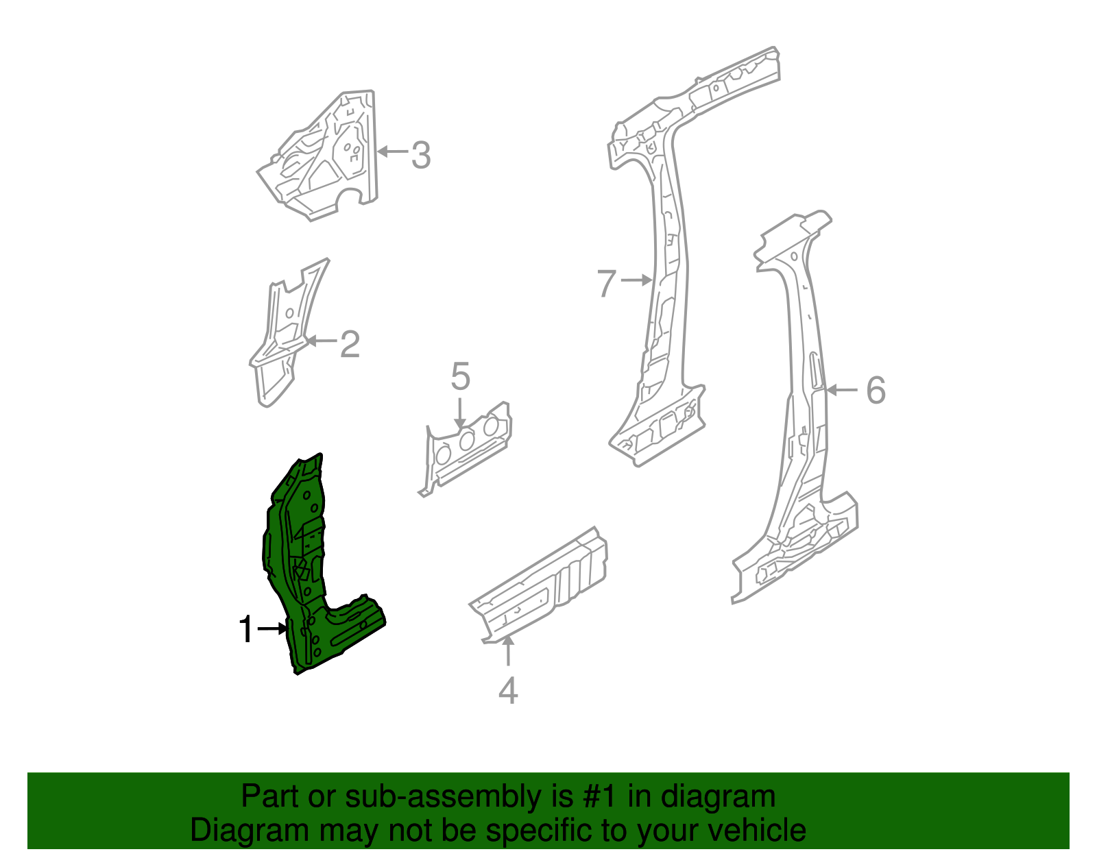2005-2014 Volkswagen Jetta Hinge Pillar Reinforced 1K5-809-203 | VW ...