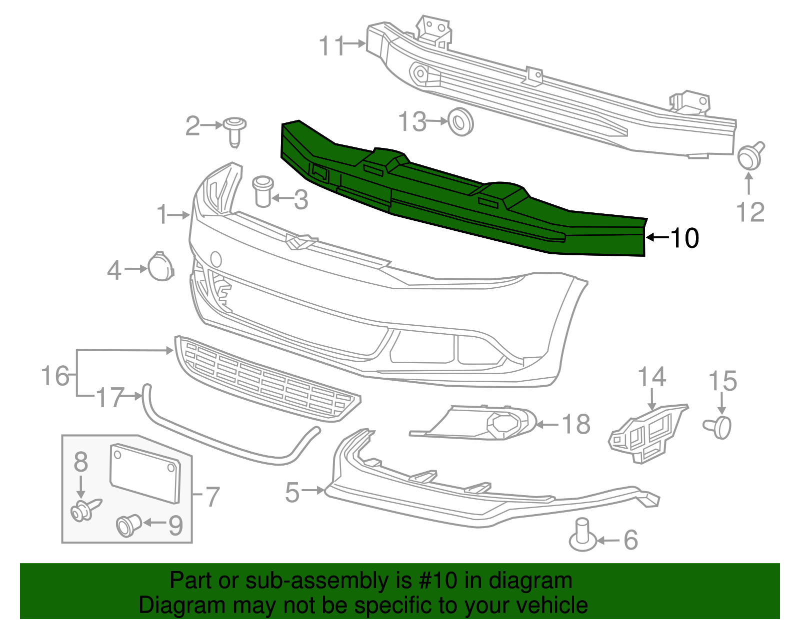 2011-2014 Volkswagen Jetta Bumper Impact Absorber 5C6-807-248-D | VW ...