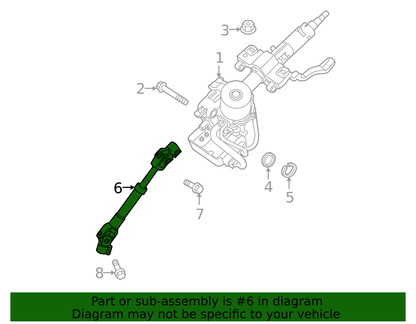 Genuine OEM Lower Shaft Part# 56400-3X002 Fits 2012-2015 Hyundai: Up To ...