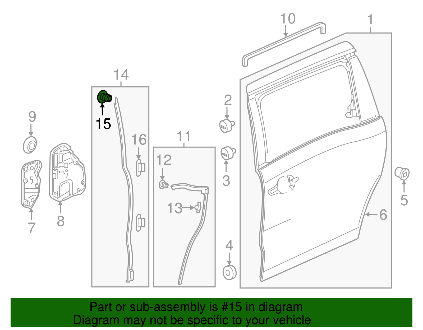 90652-THR-A00 - Front Weather-Strip Upper Clip 2018-2024 Honda Odyssey ...