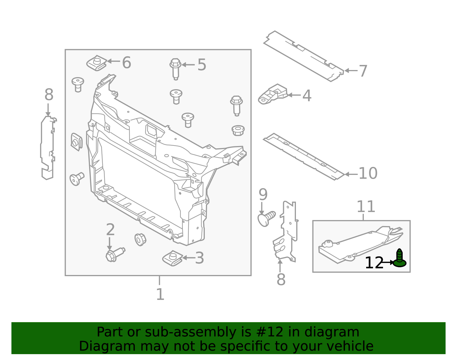 2011-2019 Ford Radiator Support Splash Shield Rivet BB5Z-00817-A ...