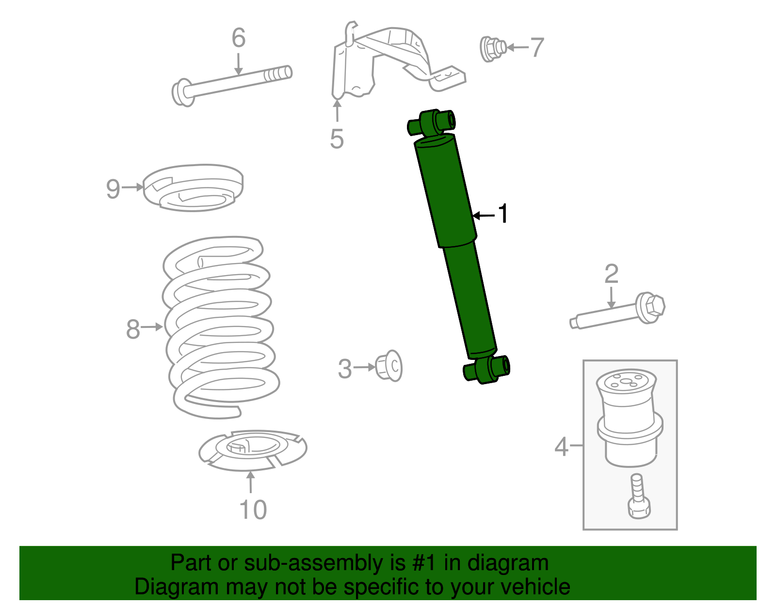 2006-2012 Ford Shock Absorber 6E5Z-18125-BA | Ford OEM Parts Outlet