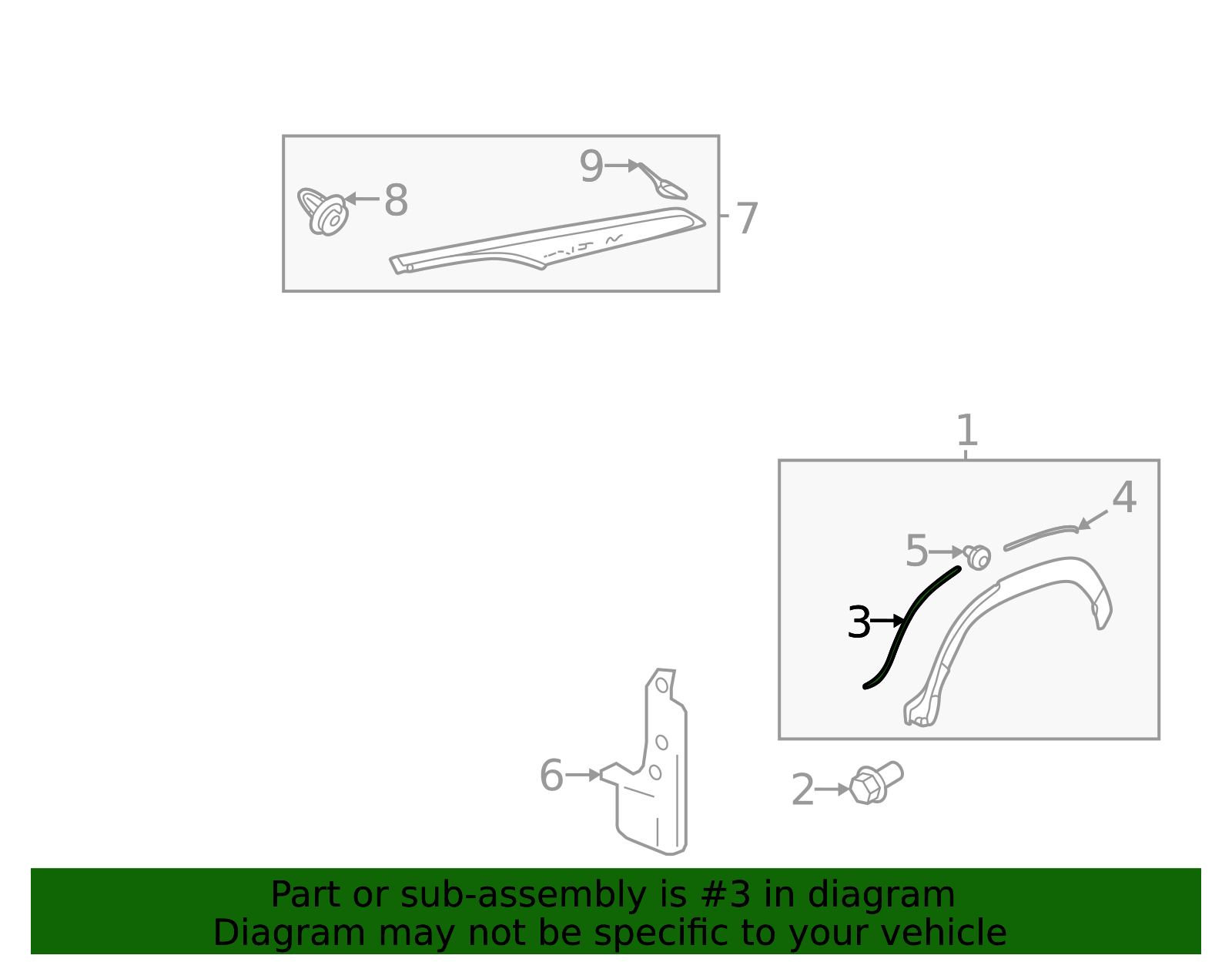 75697-0A040 - 2022-2024 Toyota Corolla Cross - Wheel Opening Molding ...
