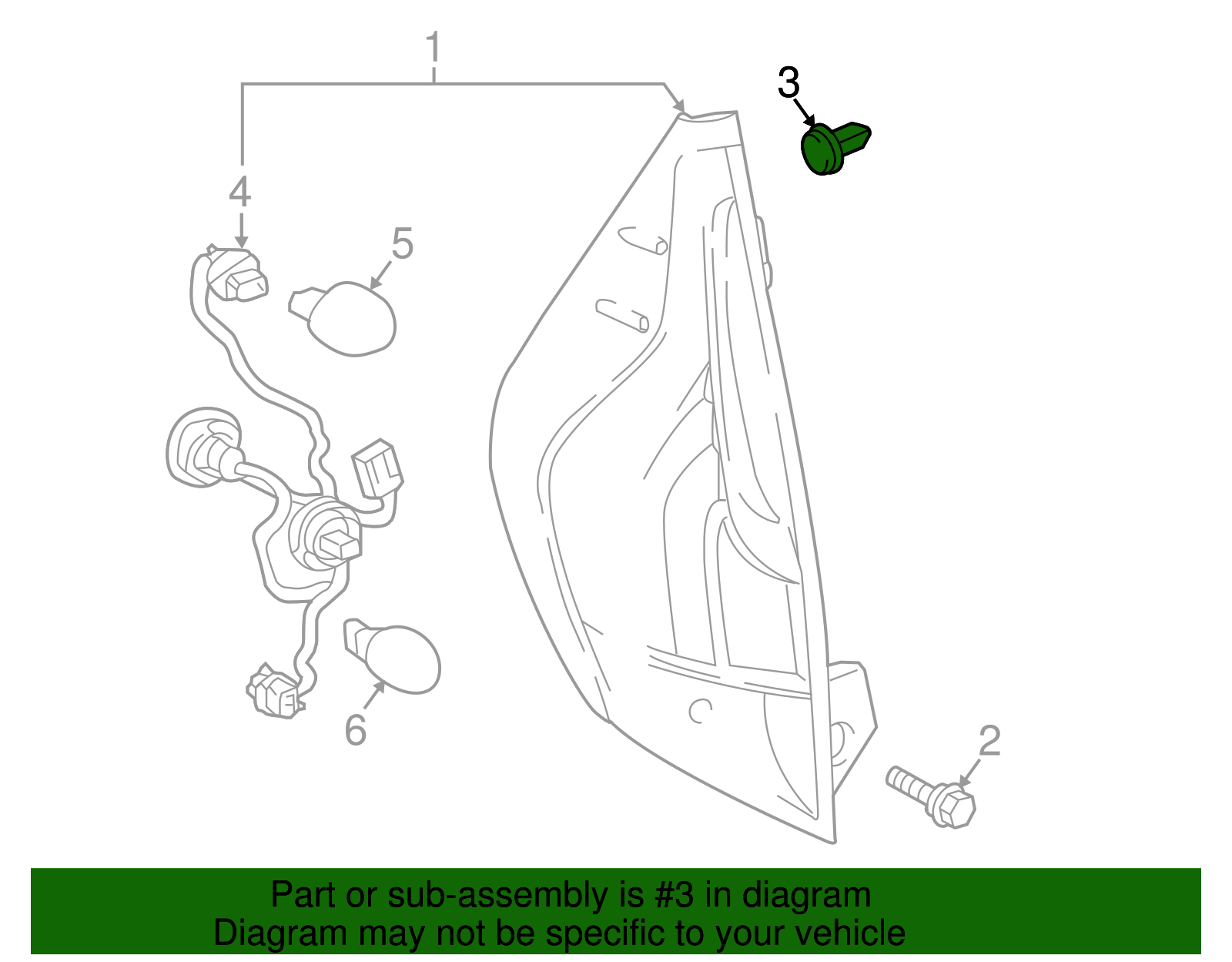 Genuine Toyota Tail Lamp Assembly Guide part# 81496-52030 for 2012-2019 ...