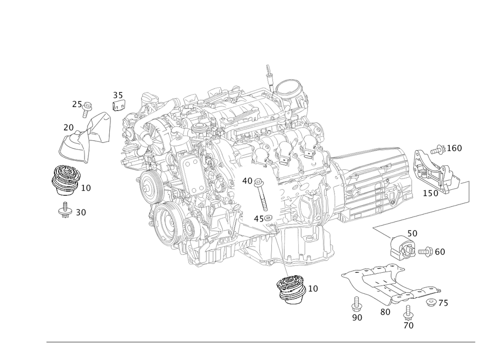 221-240-09-18 - Engine Mount 1954-2013 Mercedes-Benz | Mercedes-Benz ...