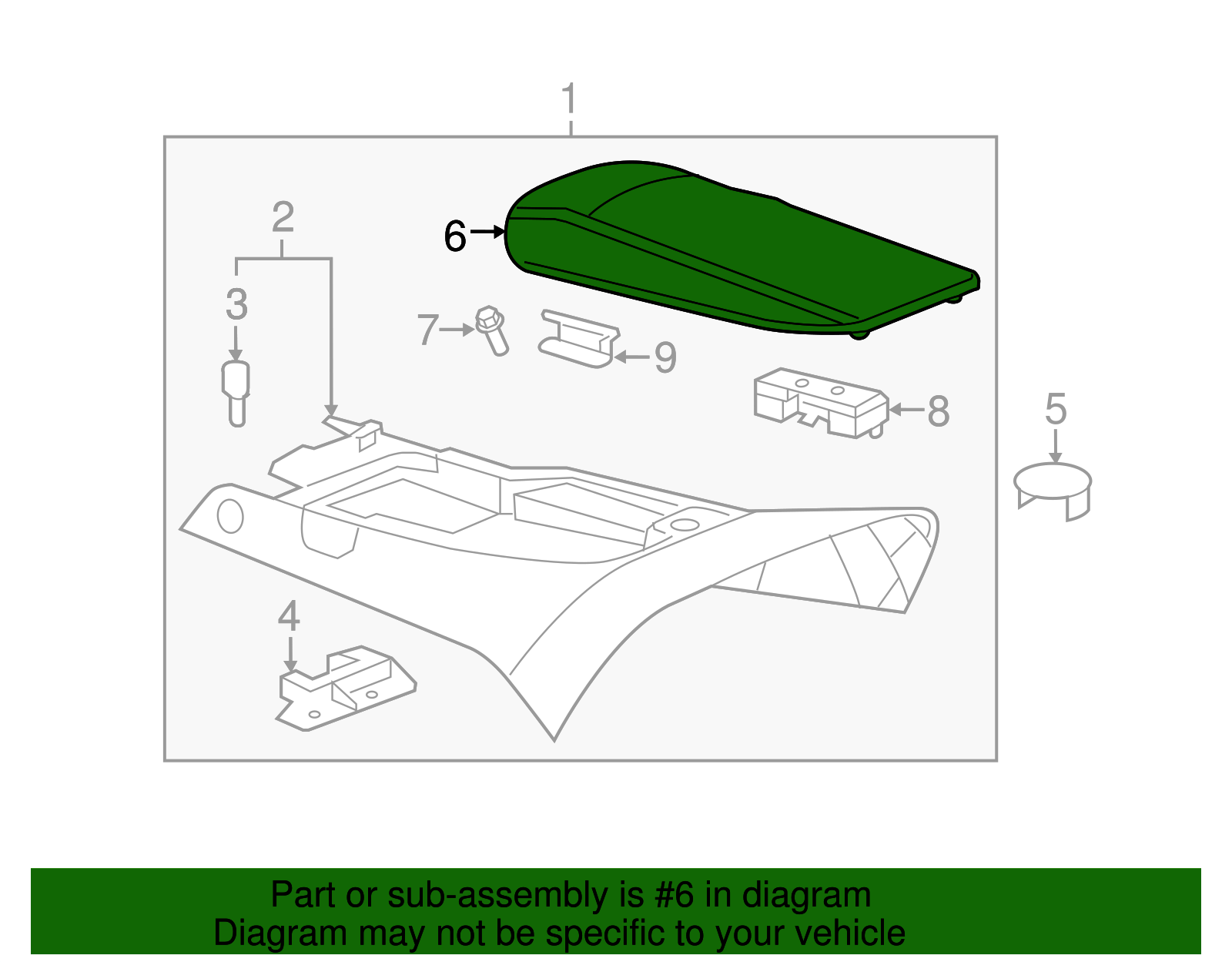 2011-2013 Chevrolet Corvette Ebony Front Floor Console Compartment Door ...