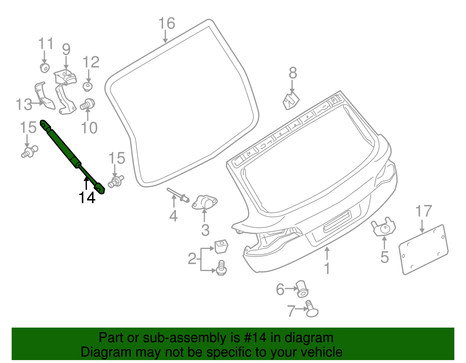 2007-2015 Audi Q7 Support Cylinder 4L0-827-552-F | Audi OEM Parts Online