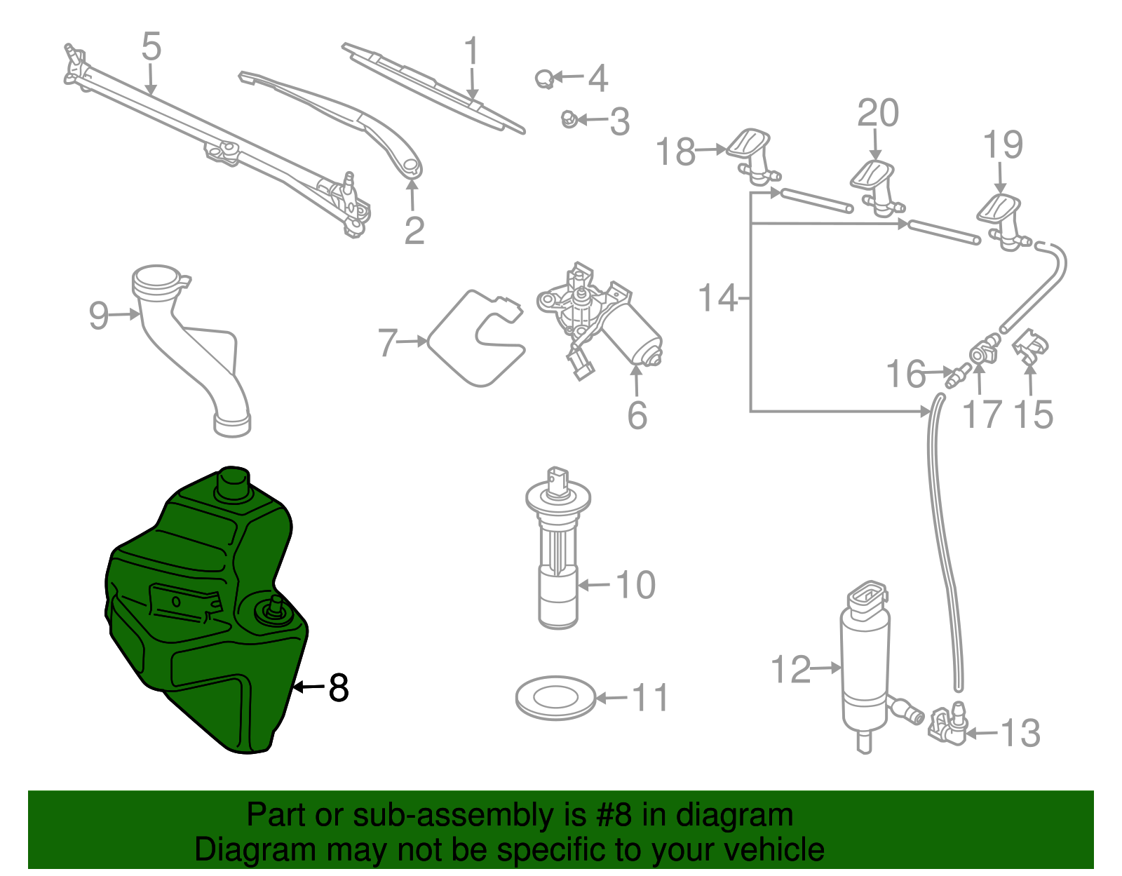 Genuine Washer Fluid Reservoir for 2004-2011 Saab 9-3 | Part# 12802446 ...