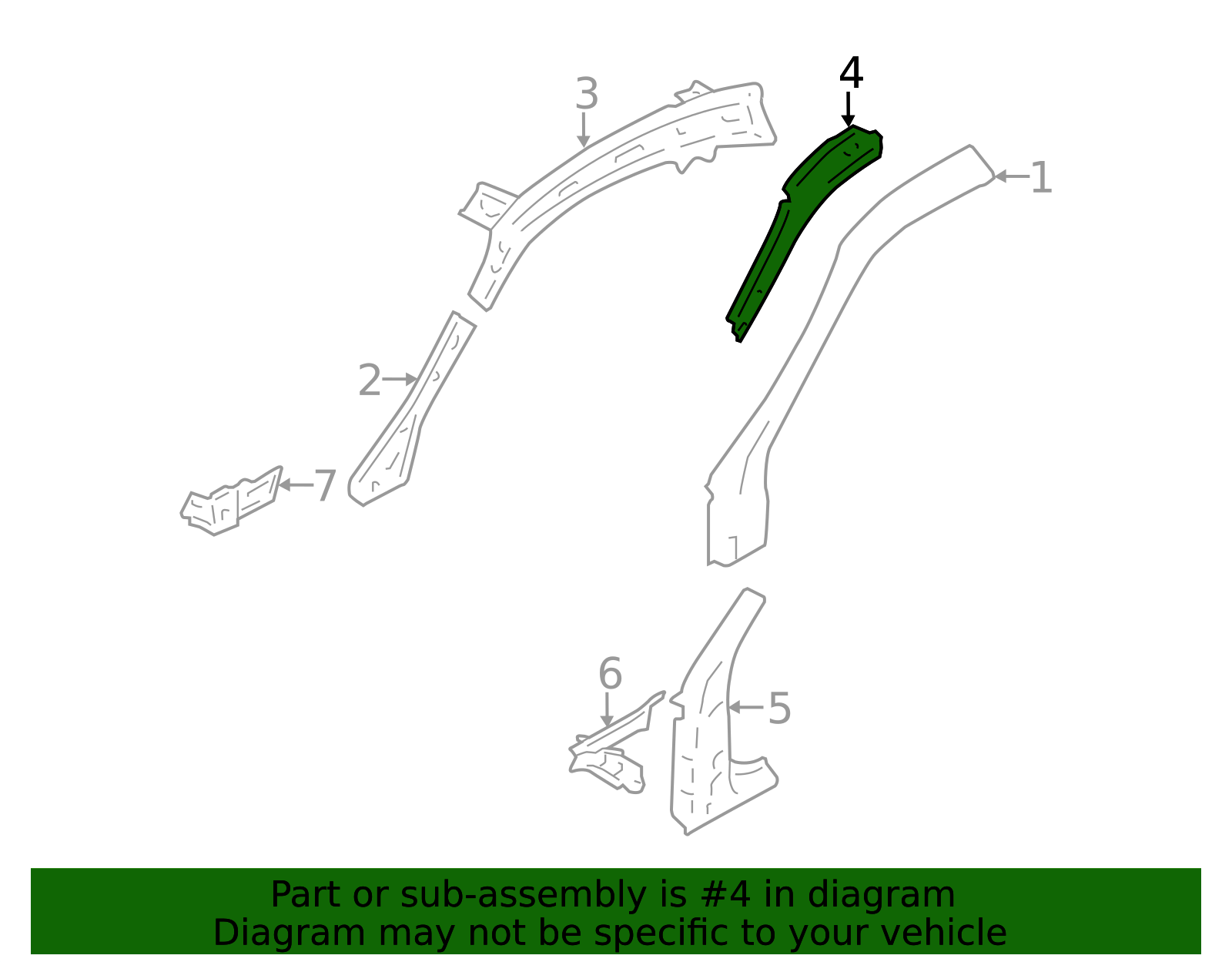 2013-2020 Toyota Body A-Pillar Reinforcement SU003-01261 | Toyota Parts ...