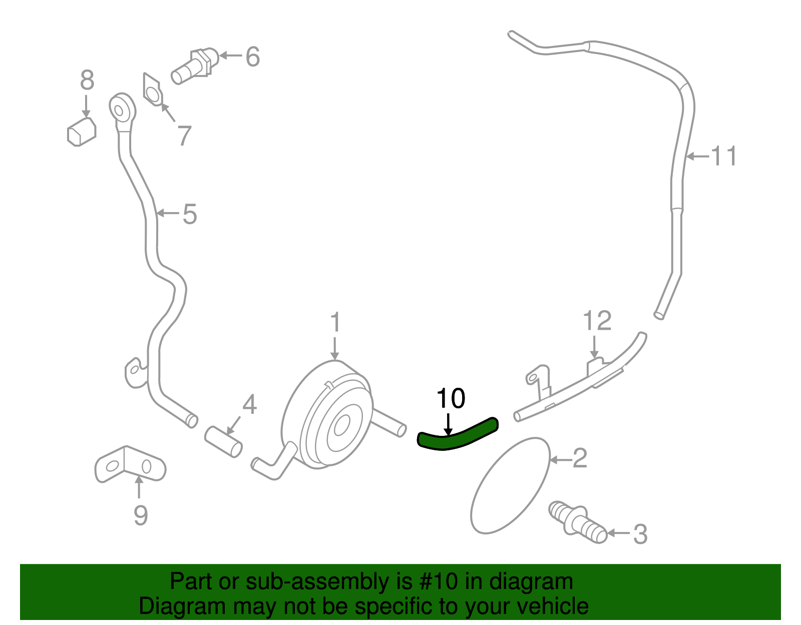 2013-2025 Nissan Outlet Hose 21306-3JA0B | Nissan Parts Central