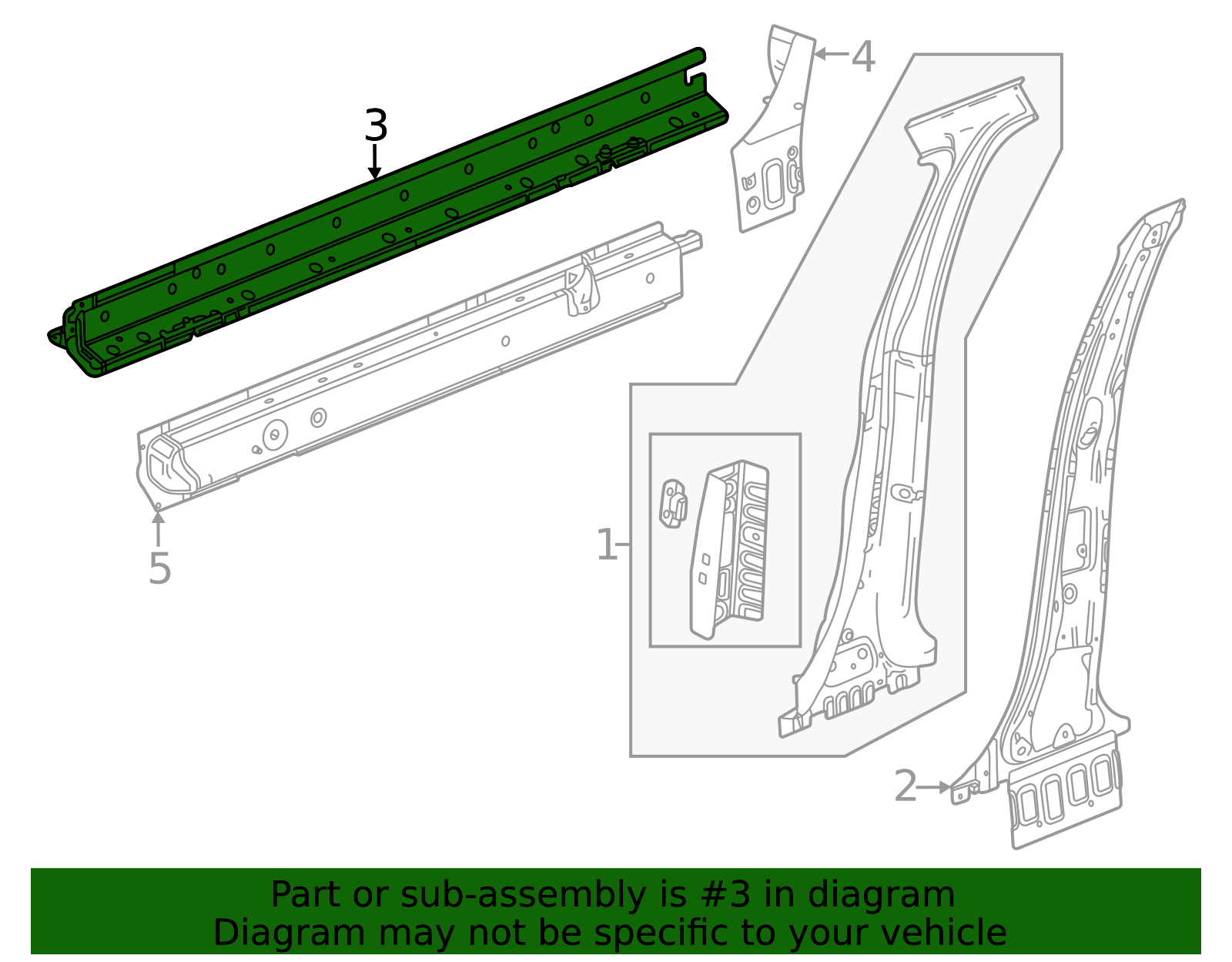 42741519 - Driver Side Rocker Outer Panel Reinforcement GM 2021-2025 ...