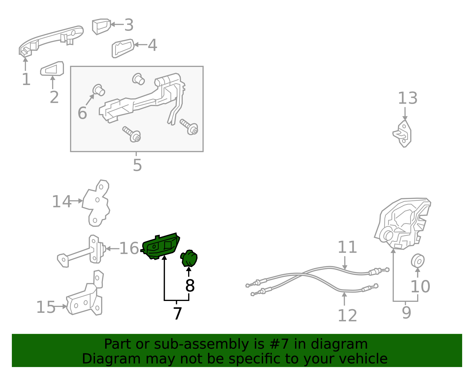 2019-2025 Toyota Handle, Inside Door R/Front Toyota Corolla 2020-2024 ...