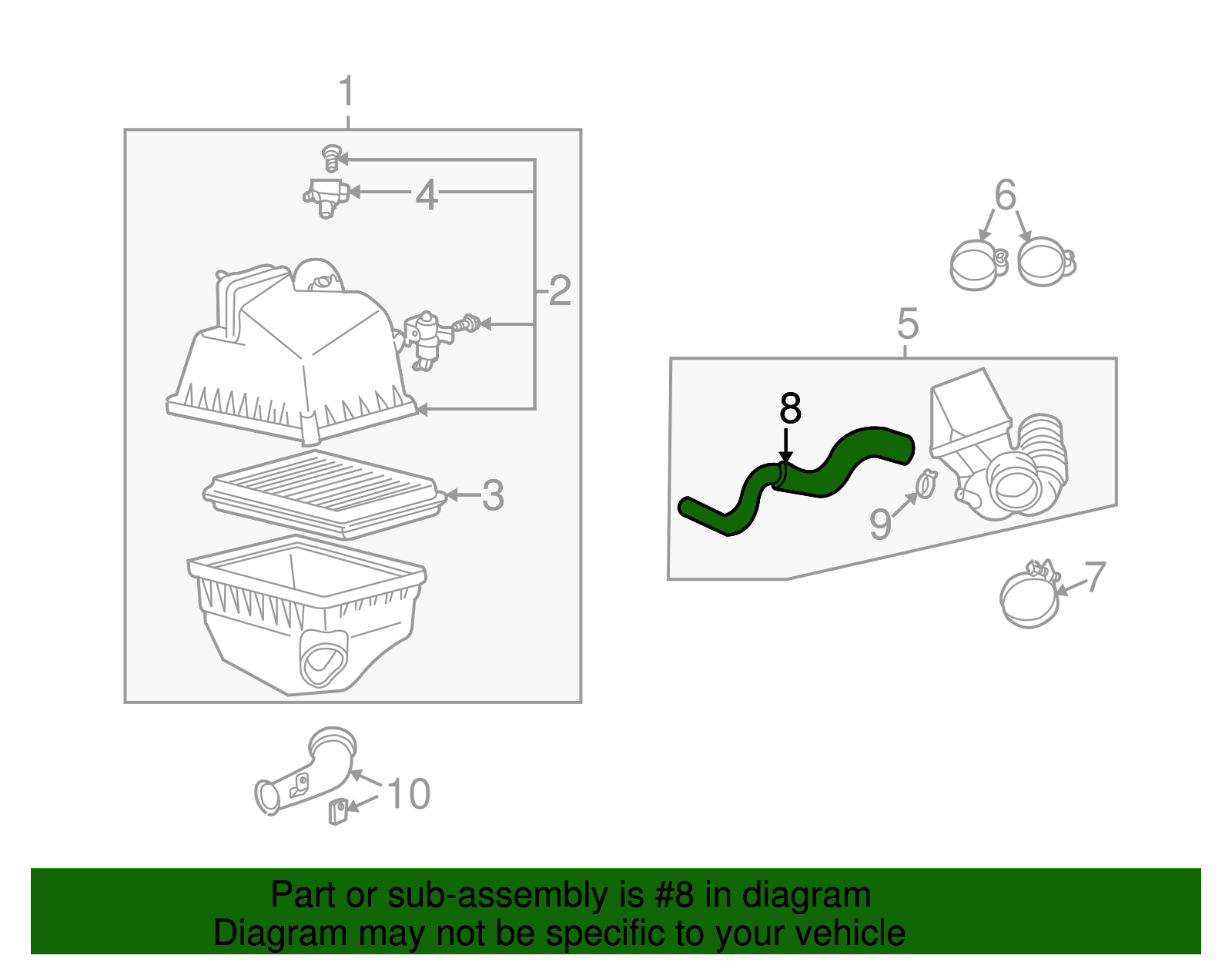 Genuine Toyota Vent Hose part# 12261-20020 for 2001-2003 Toyota ...