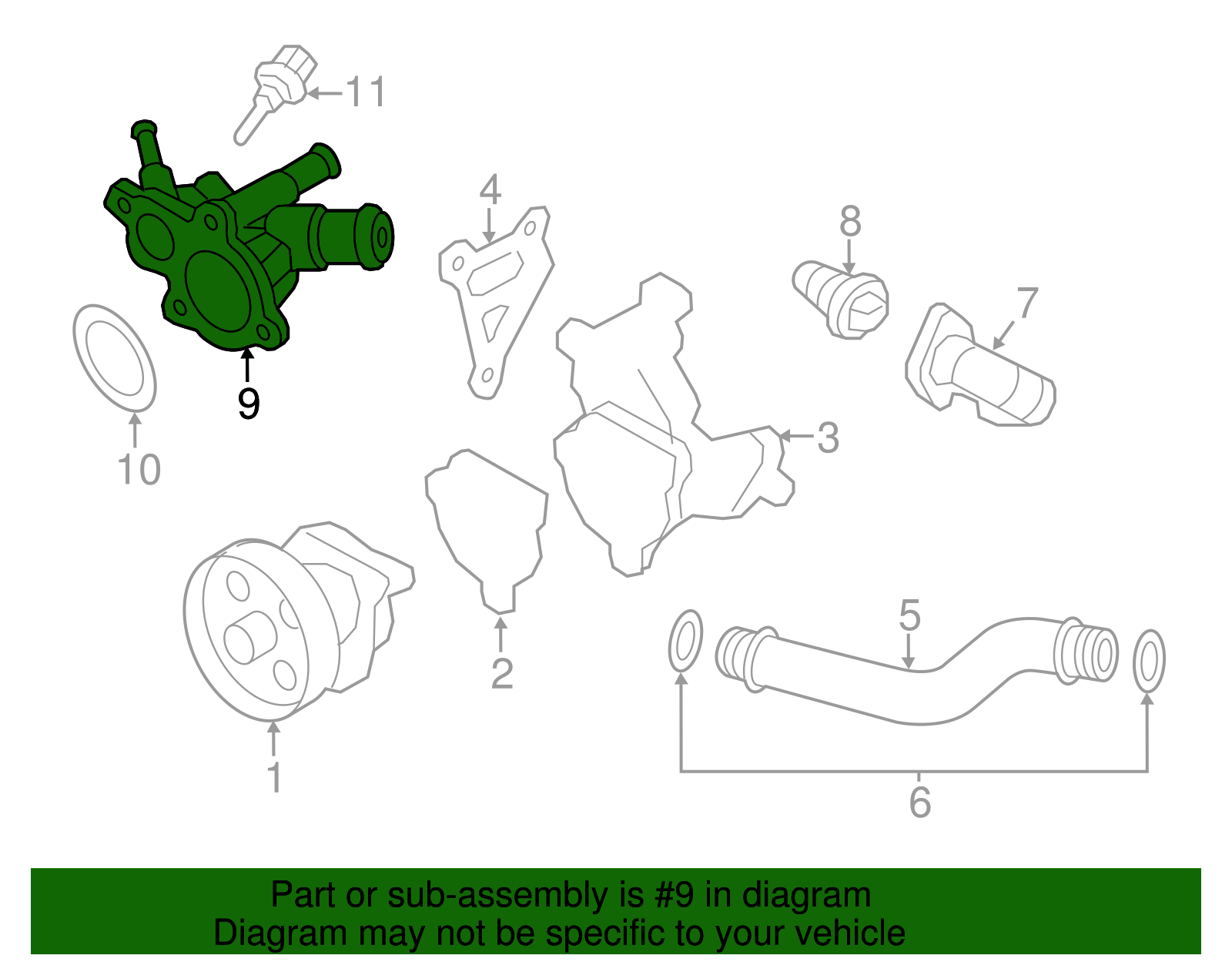 2015-2017 Nissan Rogue Water Outlet 11060-3TS0A | Bill Kay Nissan Parts