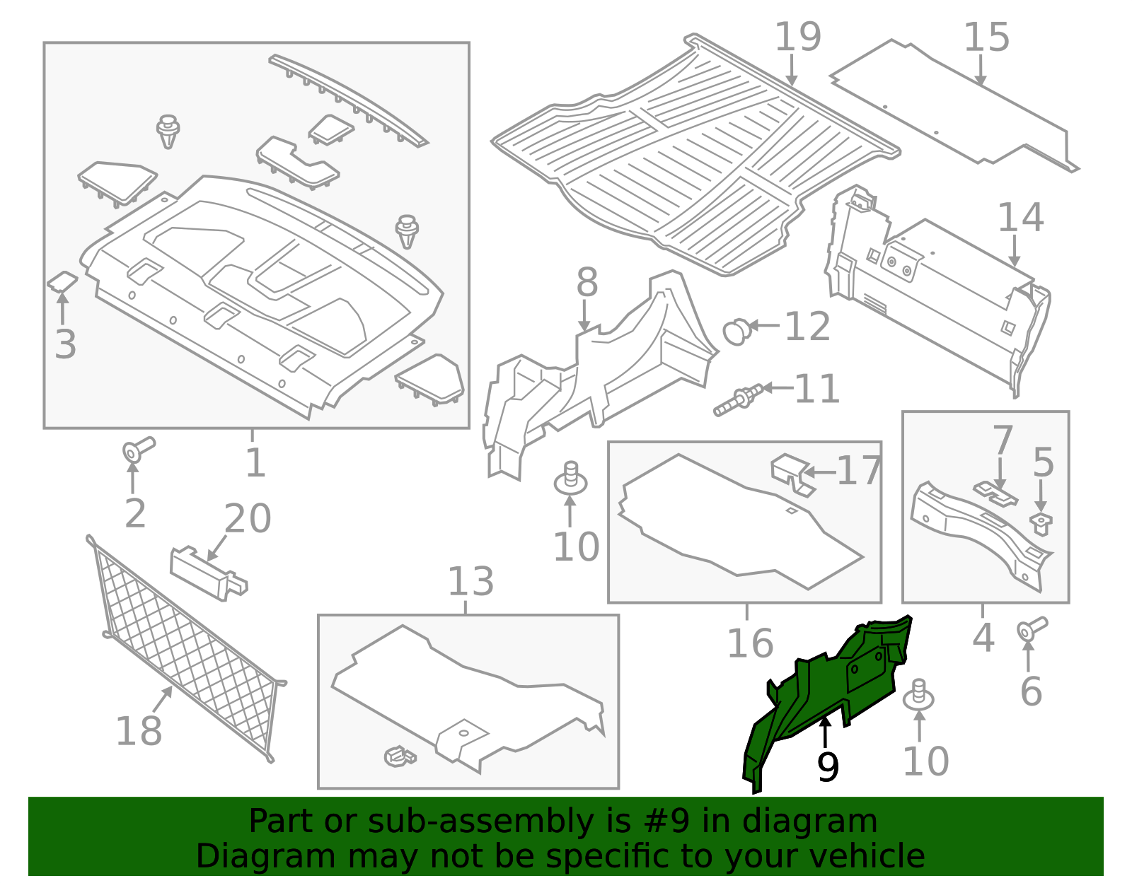 Trunk Trim Panel | HS7Z-5445423-BA | Walls' Ford Parts