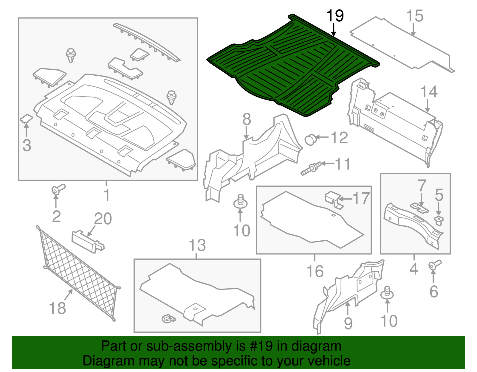 2013-2020 Ford 2013-2015 Ford Fusion Trunk Cargo Protector Mat Liner ...