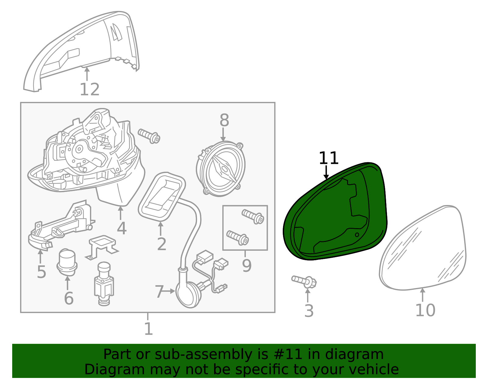 2011-2017 Volkswagen Touareg Glass Frame 7P6-857-601-9B9 | OEM Parts Online
