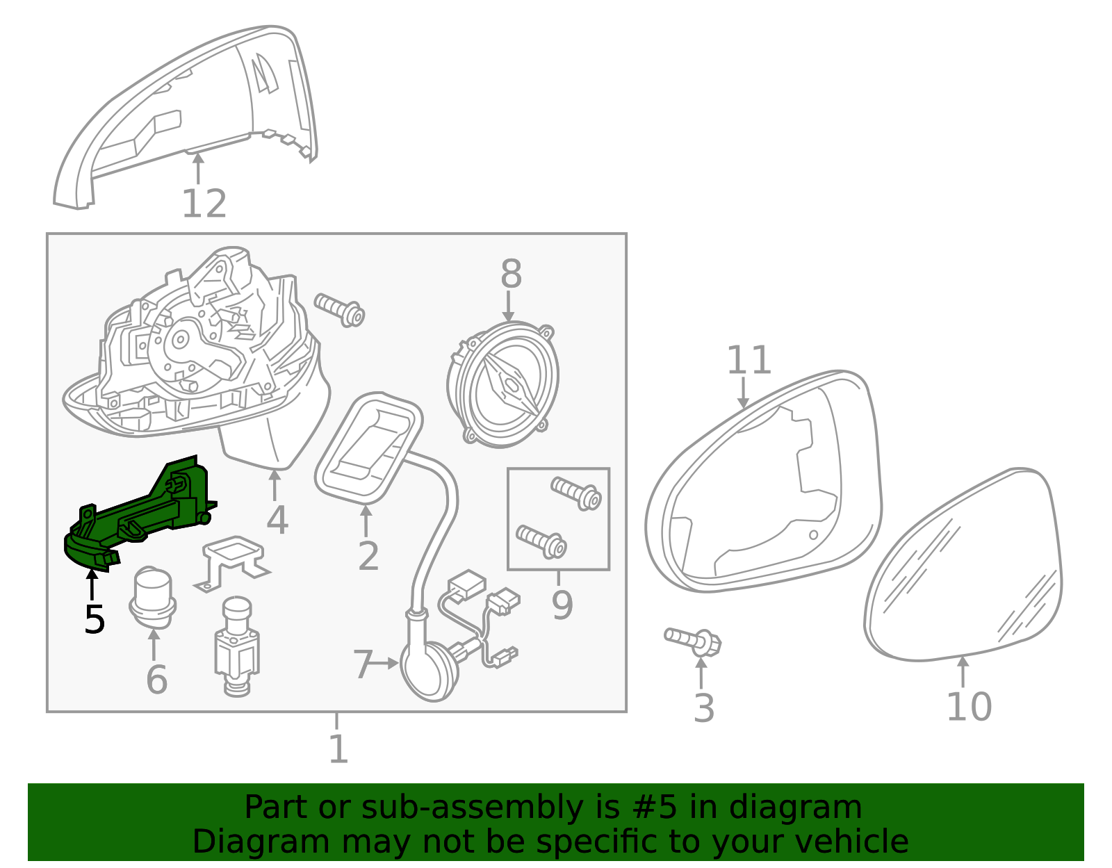 7P6-949-102 - Signal Lamp 2011-2017 Volkswagen Touareg | OEM VW Parts Haus