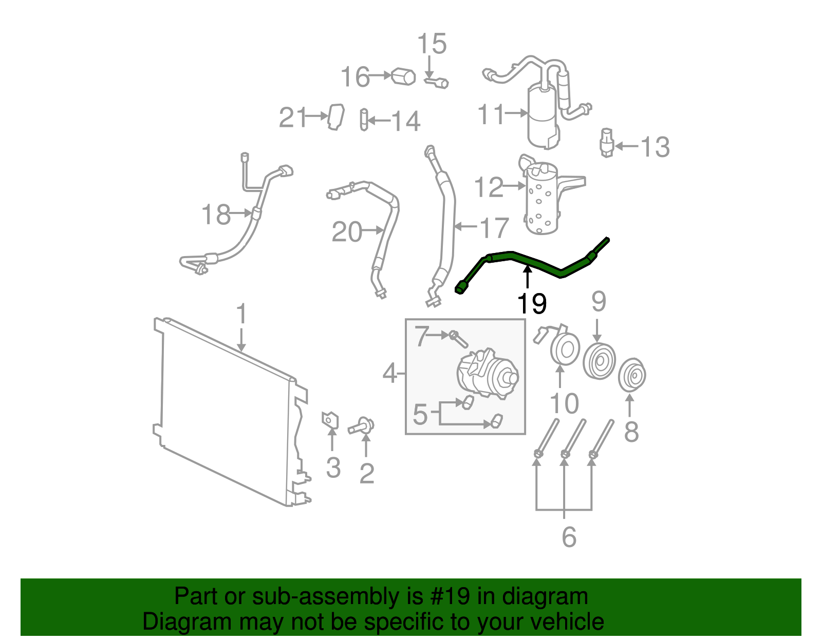 Genuine OEM Ford Part - A/C Refrigerant Liquid Hose 7C3Z-19835-E ...