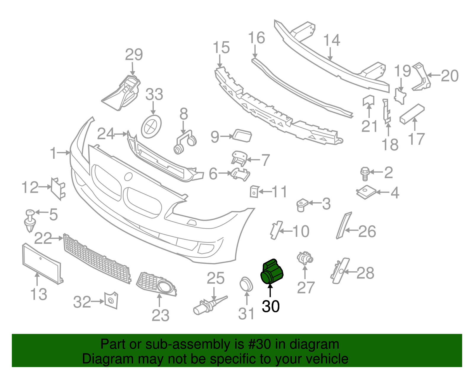66209233044 - 2010-2016 BMW Park Sensor (66-20-9-233-044) | BMW of ...