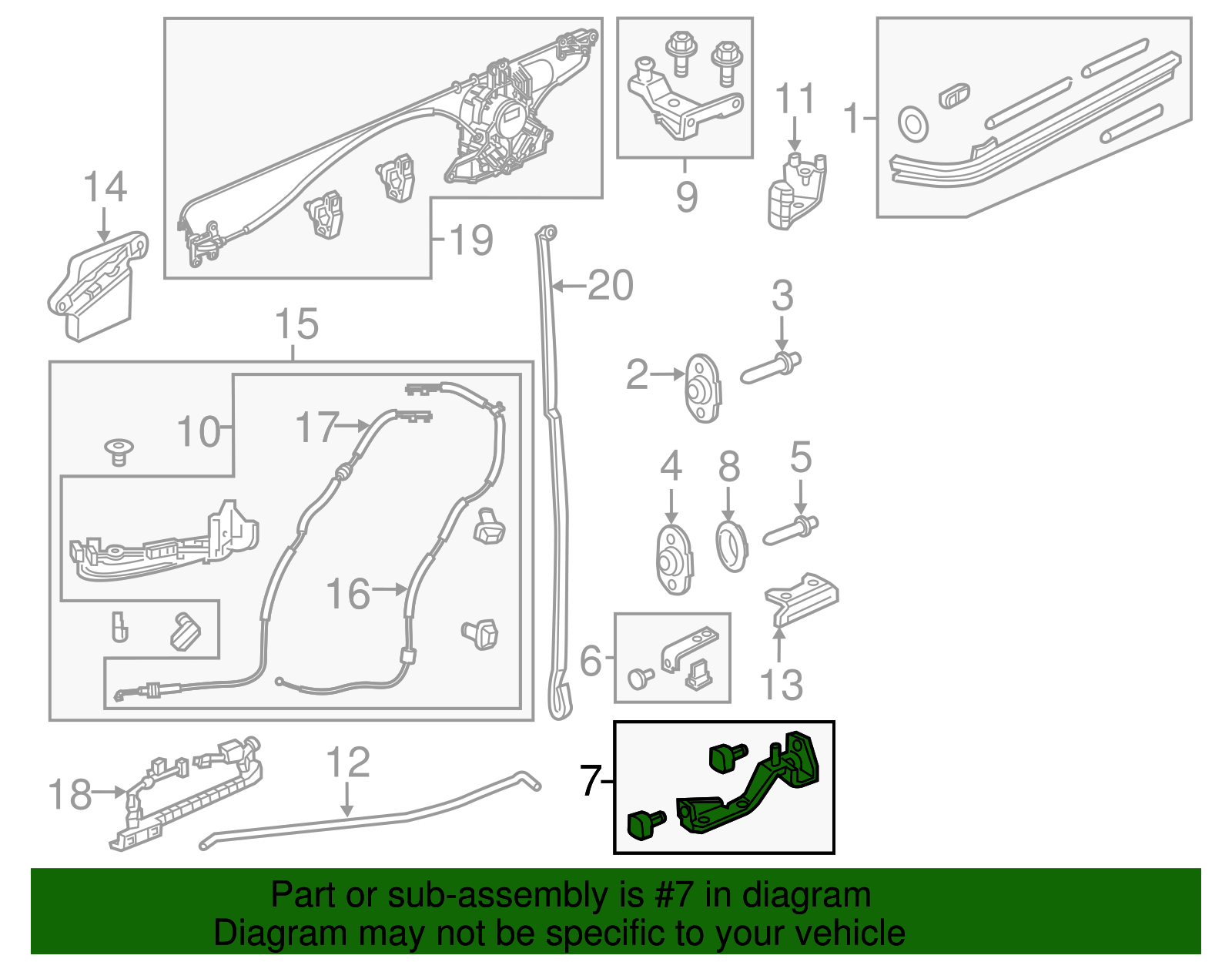 72583-THR-A01 - 2018-2024 Honda Odyssey - Stopper Assembly L Slide Door ...