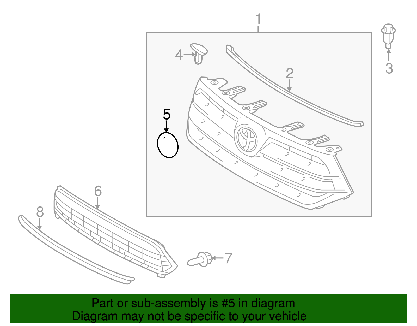 90975-A2002 - Grille Emblem (Front) - 2011-2014 Toyota | OEM Genuine ...