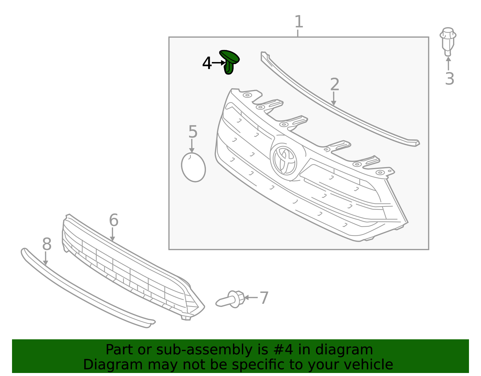Genuine Official Toyota Upper Grille Insert part# 53121-04020 for 2011 ...