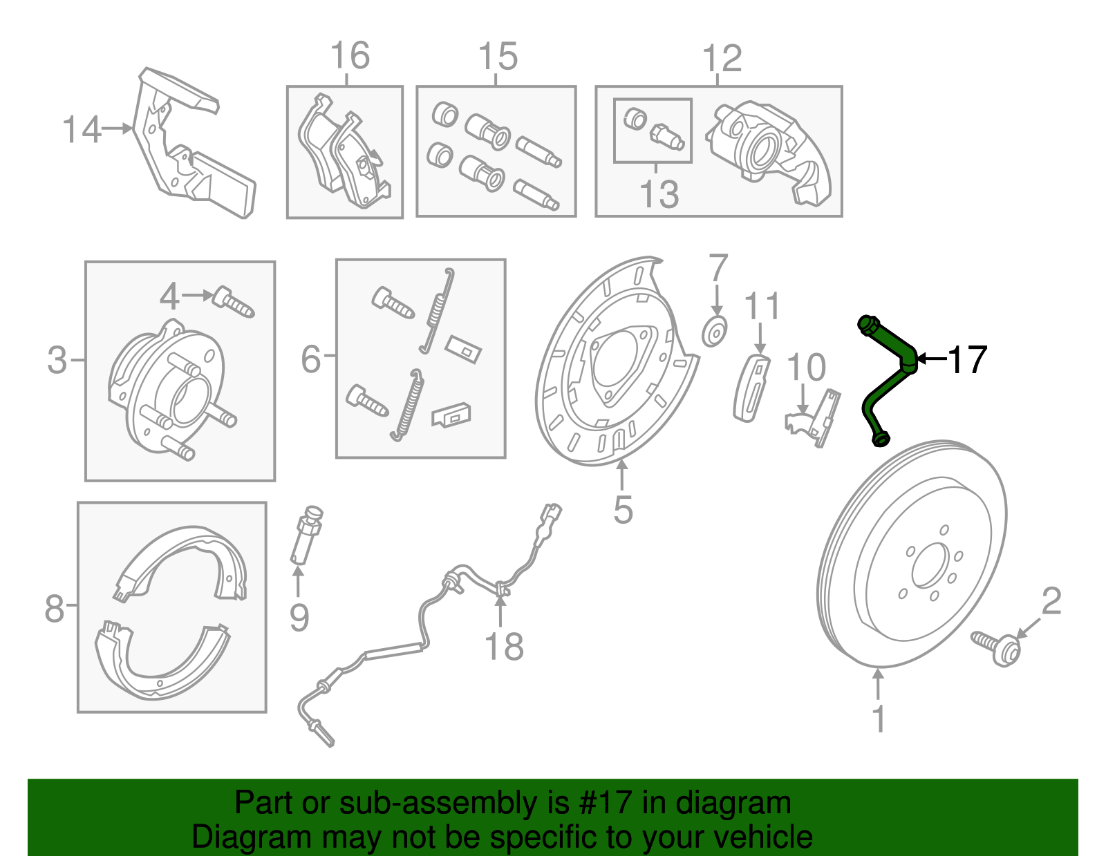 2013-2019 Lincoln MKT Motorcraft™ Brake Hydraulic Hose BRHR-185 | Ford ...