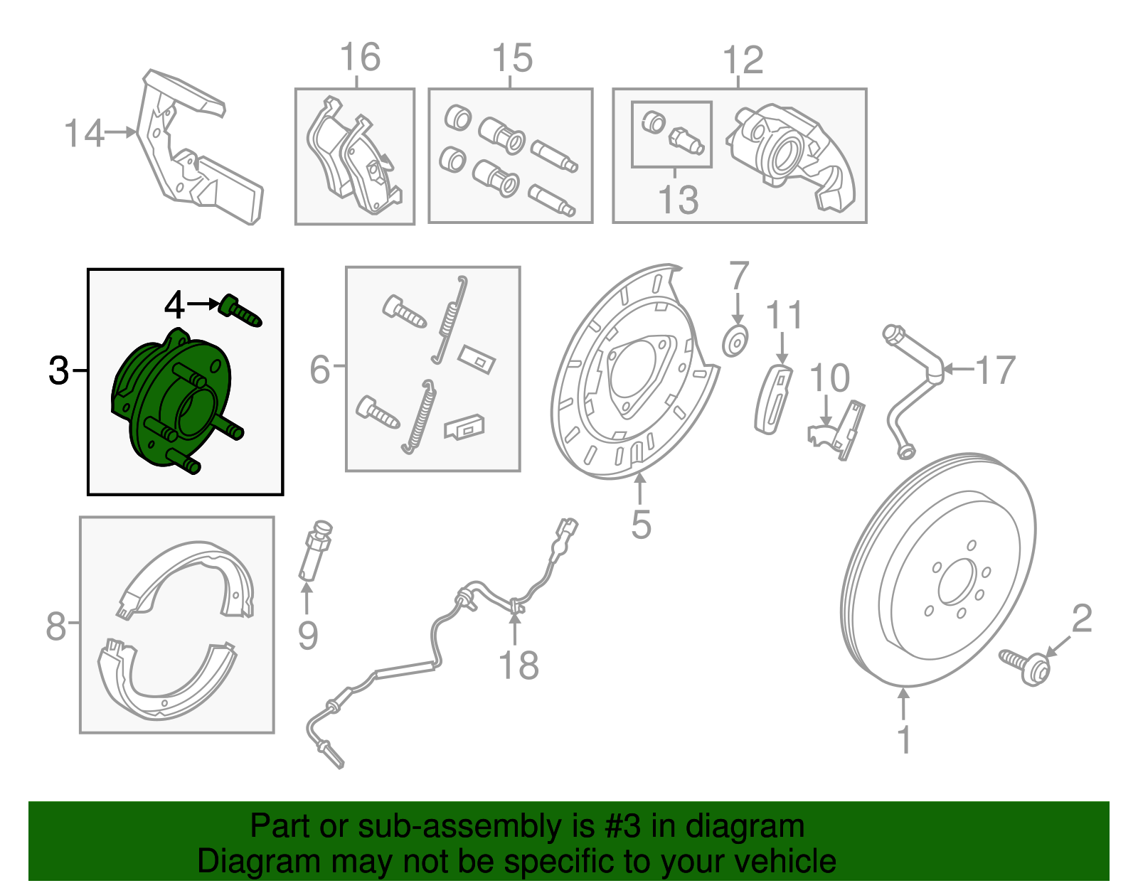 2013-2019 Lincoln MKT Hub & Bearing Assembly DE9Z-1104-E | OEM Parts Online