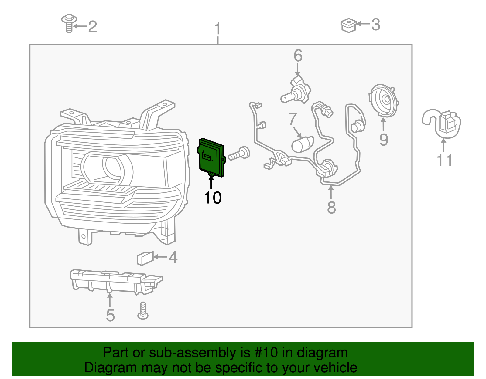 2013-2019 GM Head Lamp Control Module Contains LED Driver 22853757 GM ...