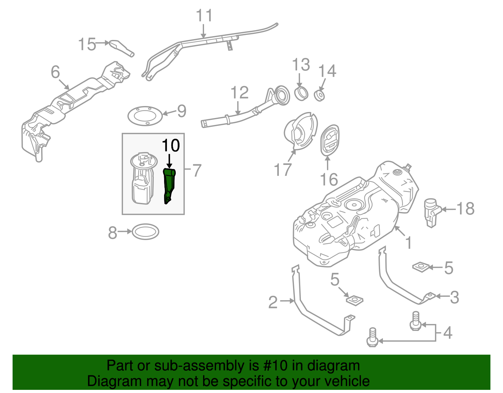 OEM Ford Fuel Sender Unit For 2009-2017 Ford - Part No. 9L1Z-9A299-C ...