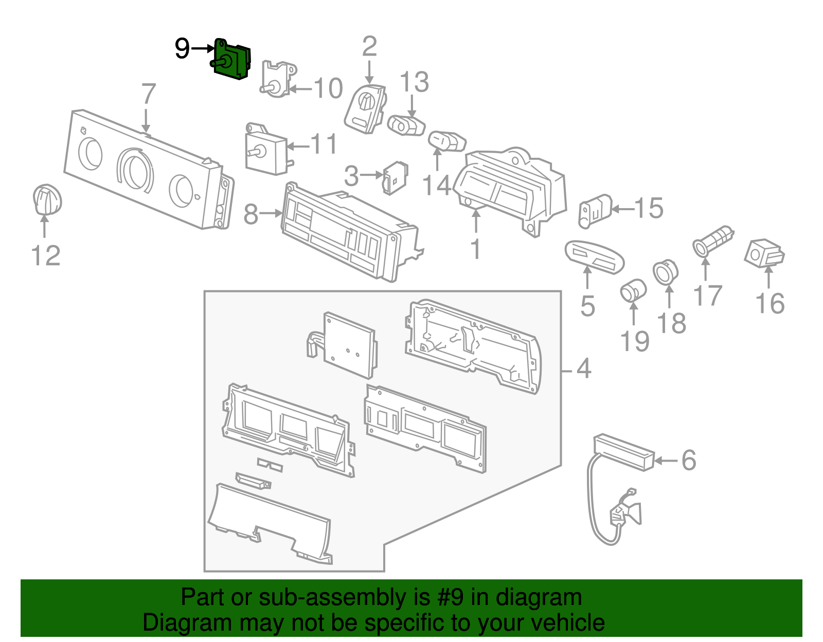 F4DZ-19986-A - Blower Motor Switch 1992-2011 Ford | Ford Parts Direct