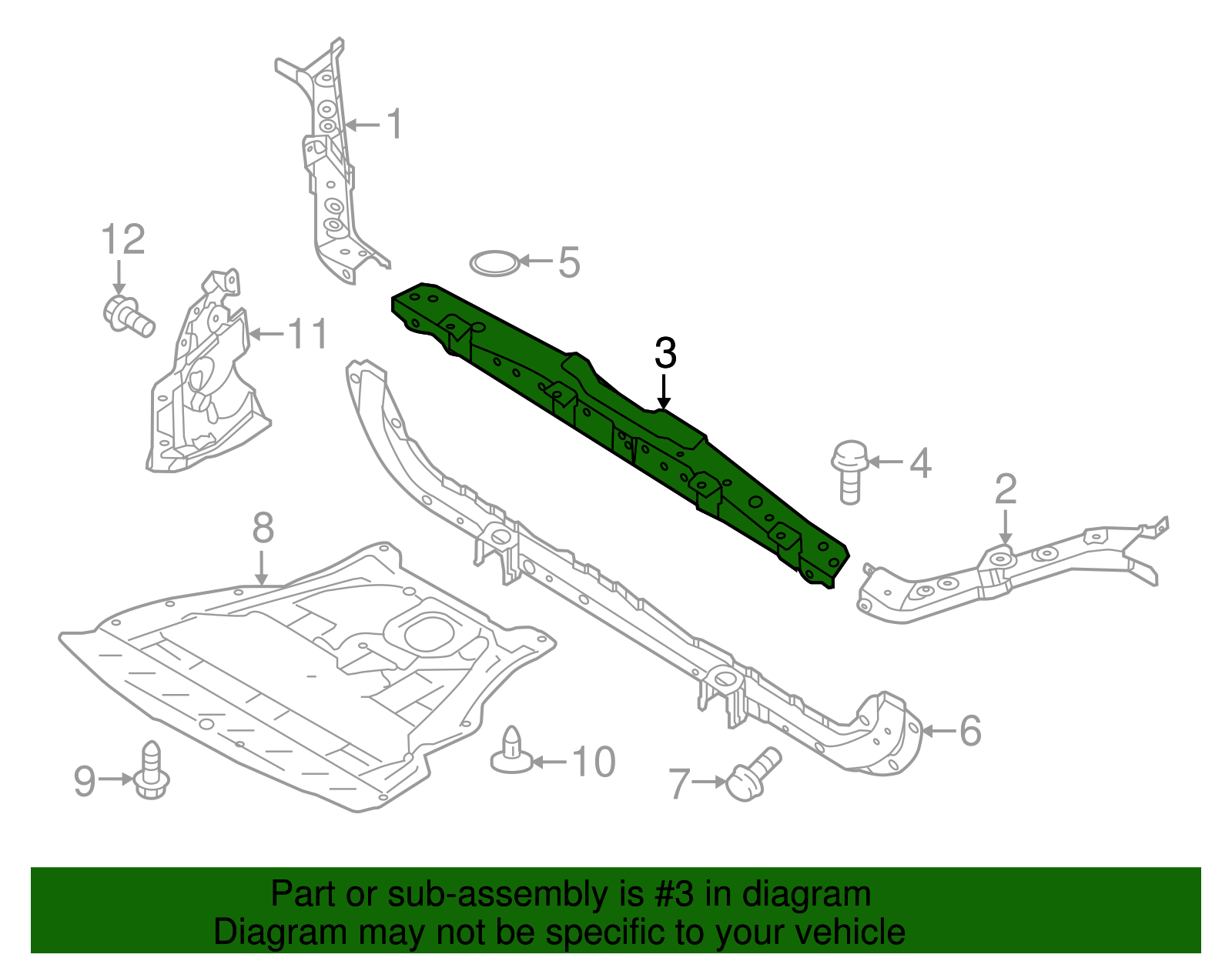 2017-2019 Nissan Center Support 62511-6MA0A | Bill Kay Nissan Parts