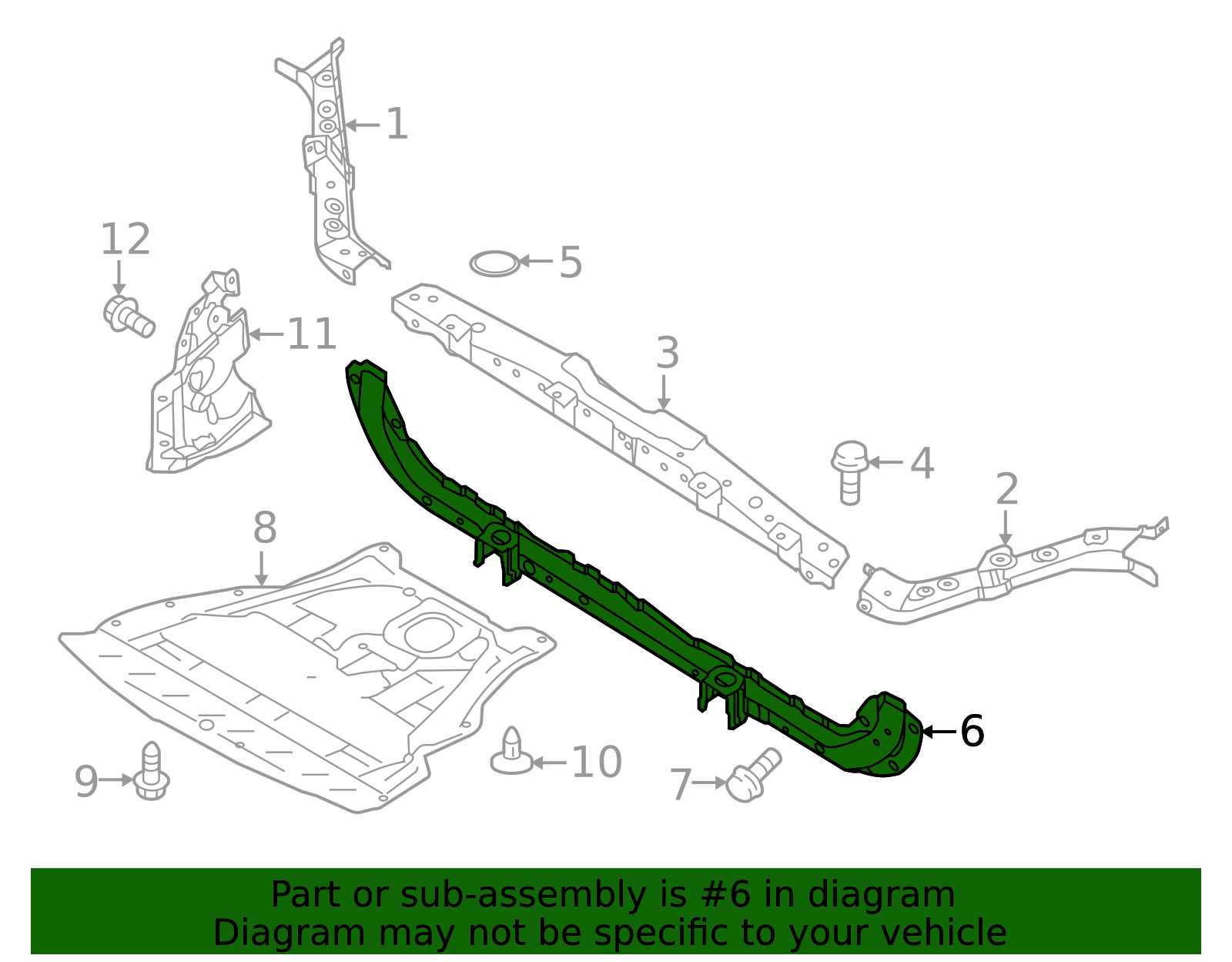2017-2023 Nissan Lower Tie Bar 62530-6MA0A | Bill Kay Nissan Parts