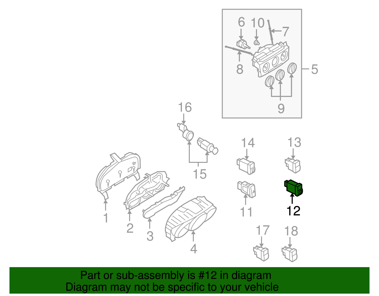 2004-2009 Mazda 3 Hazard Switch BP4K-66-4H0 | Mazda Parts Advantage