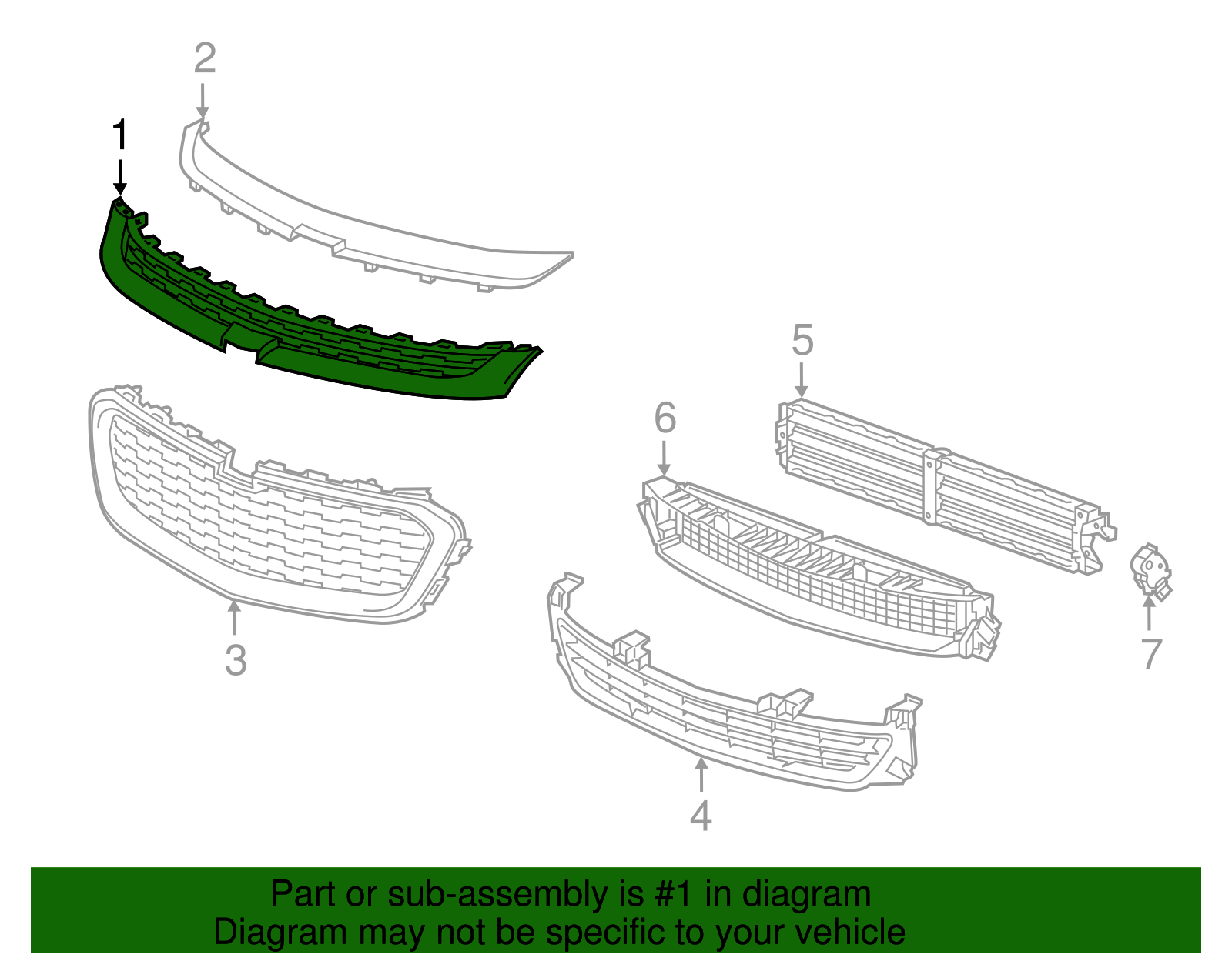 22995184 - Front Upper Grille | Partners Chevy