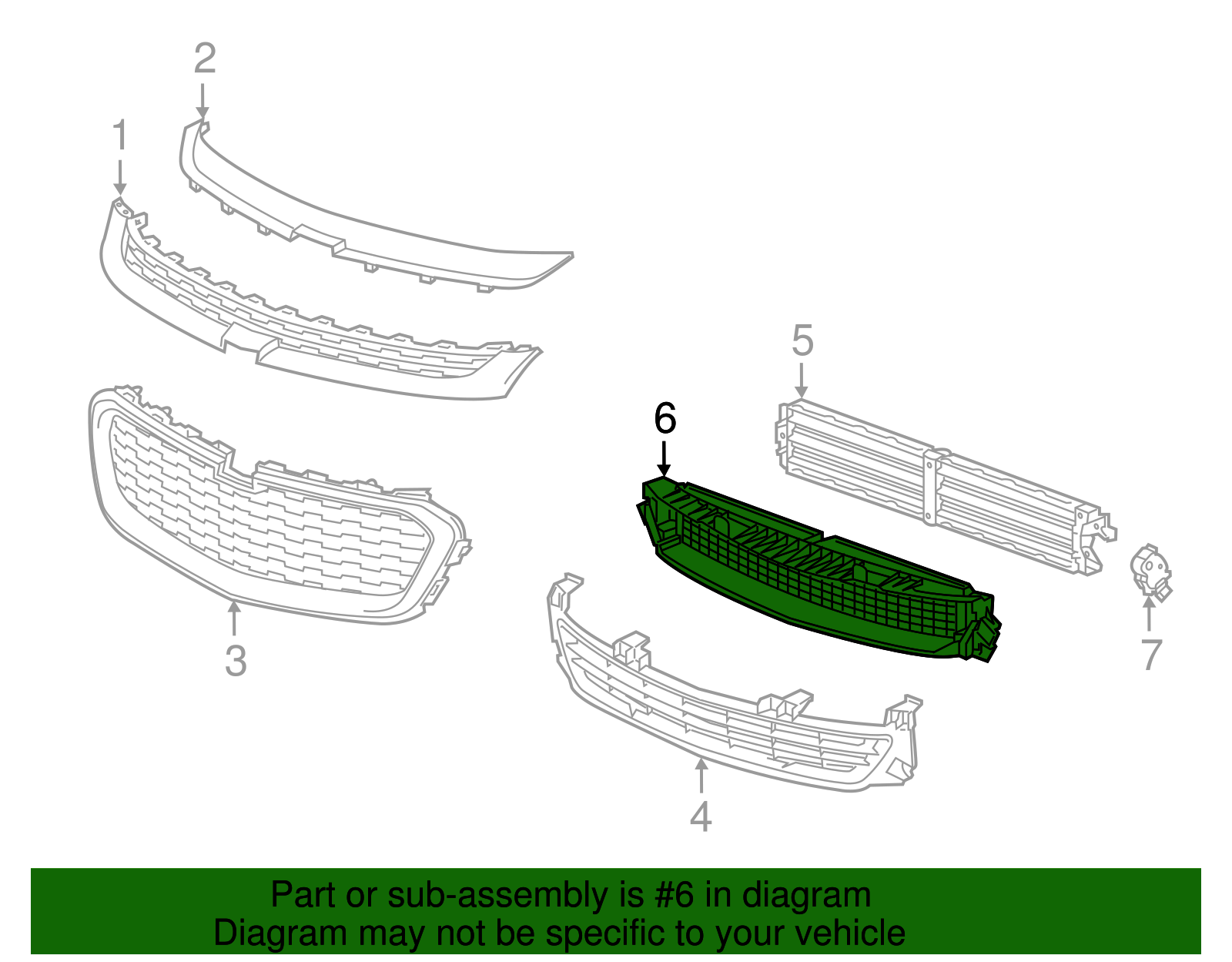 2014-2016 Chevrolet Front Bumper Shutter 23478032 | Capital Chevy Parts
