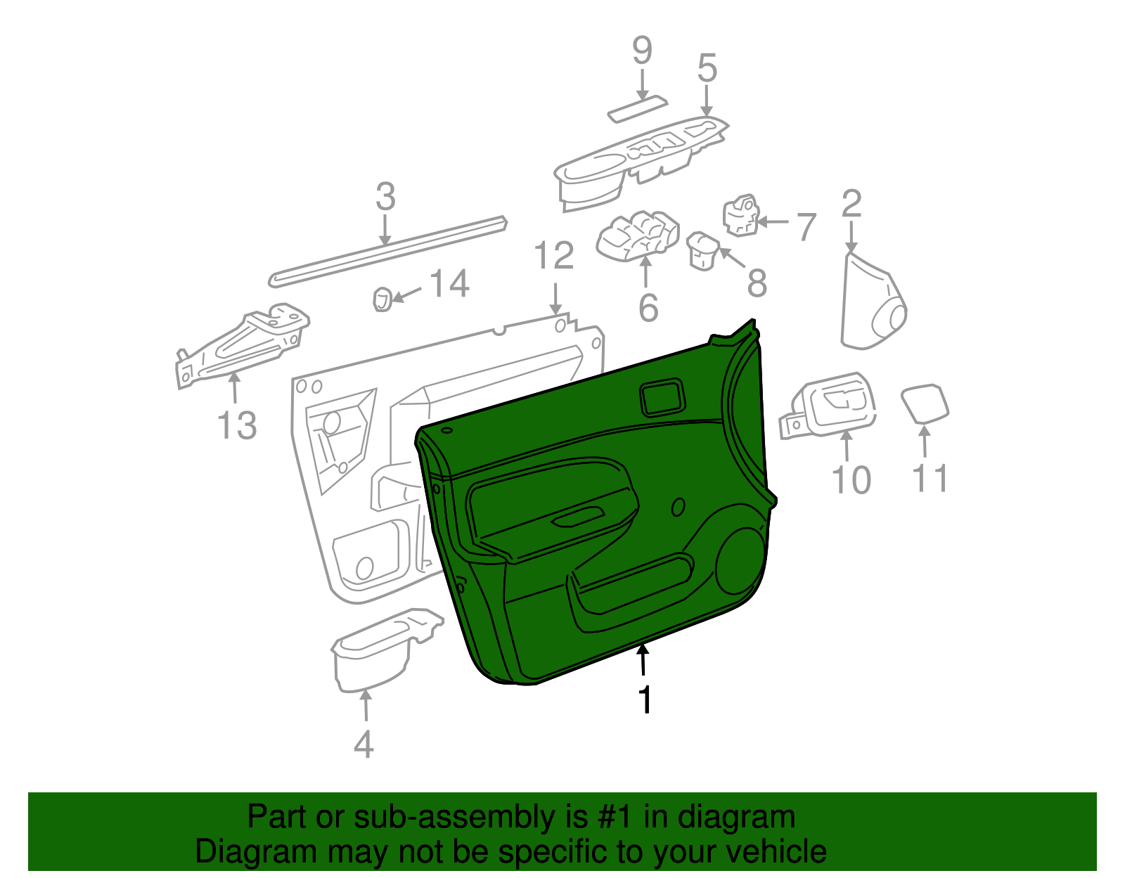 2010 Chevrolet Cobalt Door Trim Panel 25958128 | Capital Chevy Parts