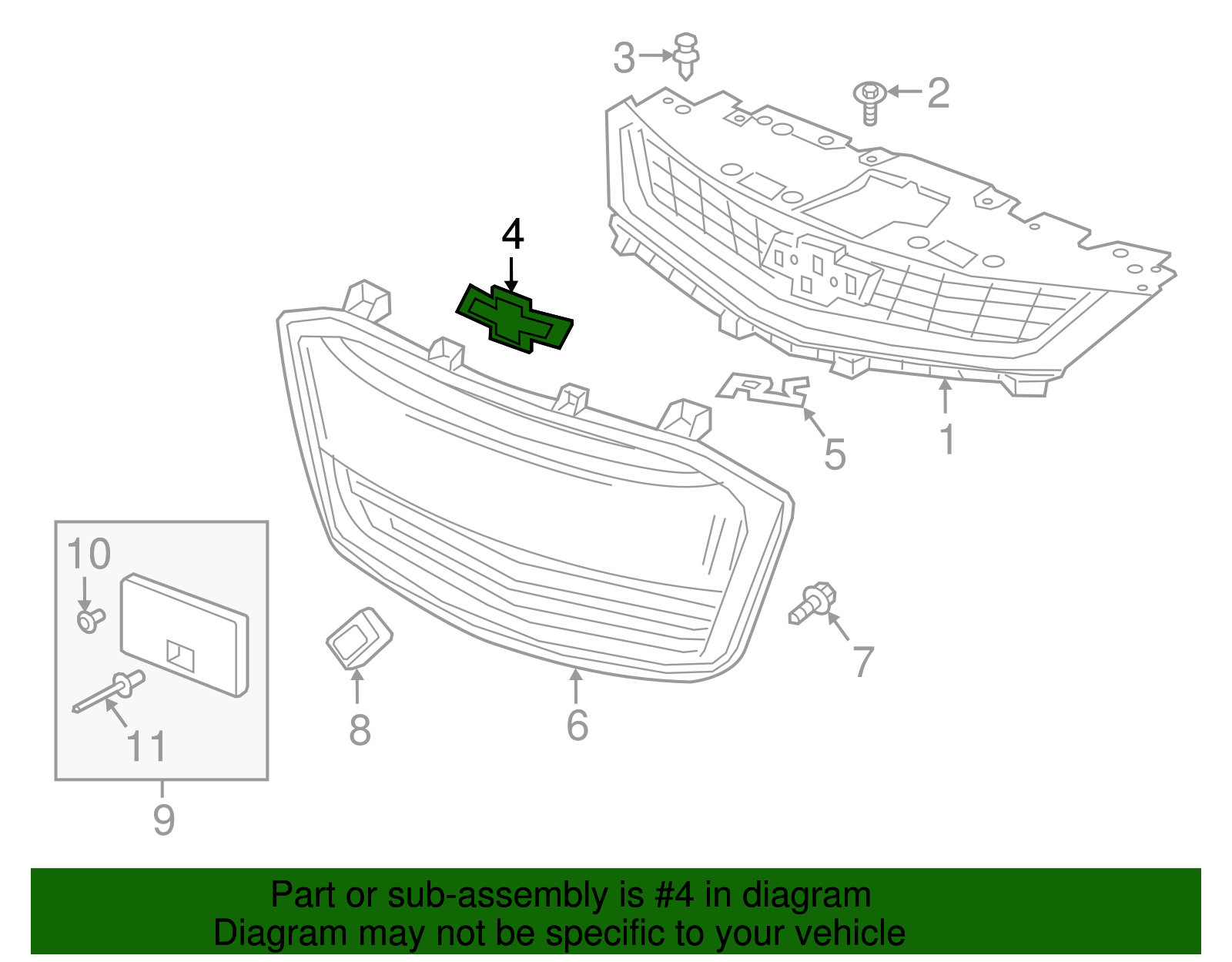 2017-2023 Chevrolet Front Grille Crest Logo 42475825 | Capital Chevy Parts