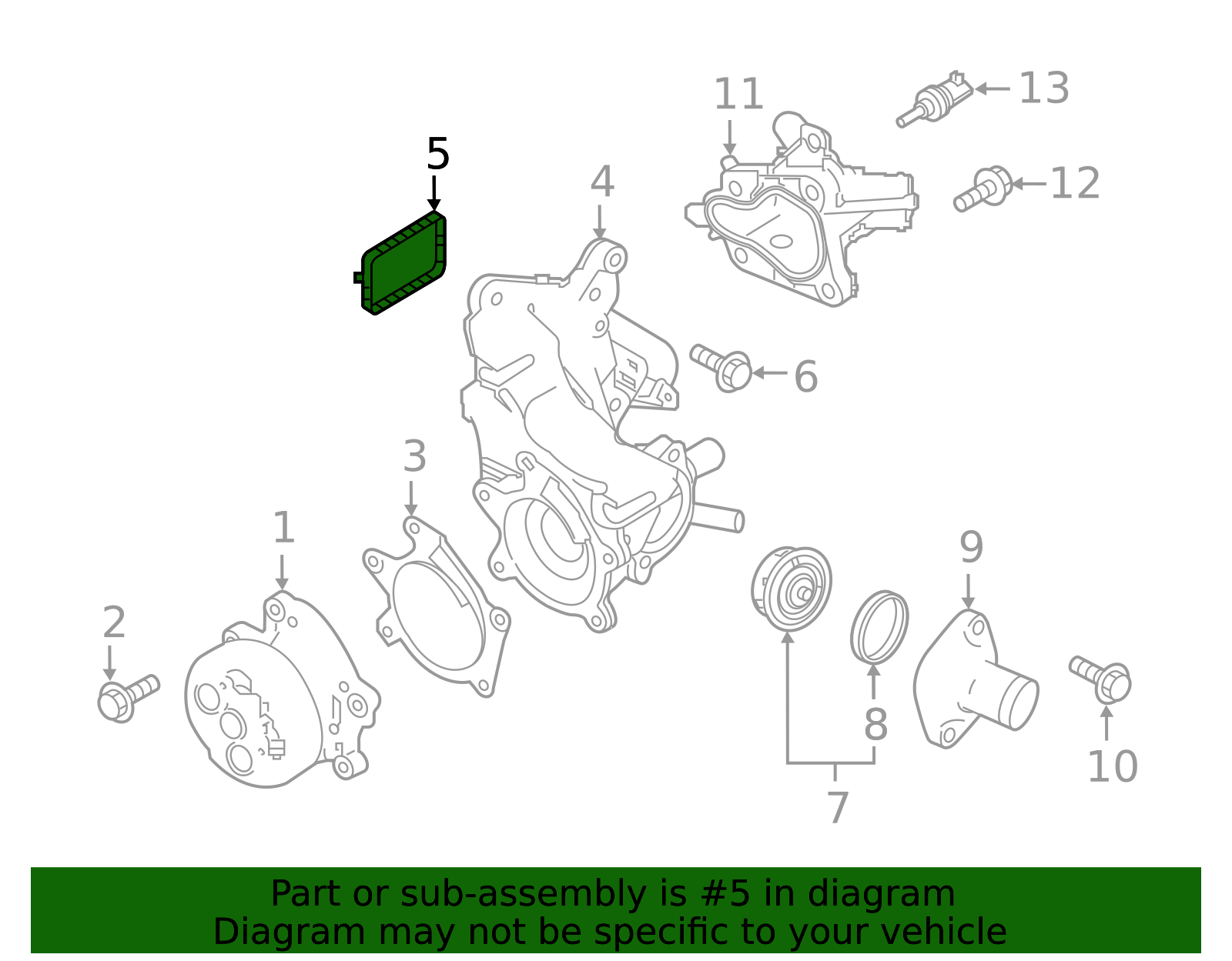 13050-5NA0A - Engine Water Pump Housing Gasket Official Nissan Parts Store