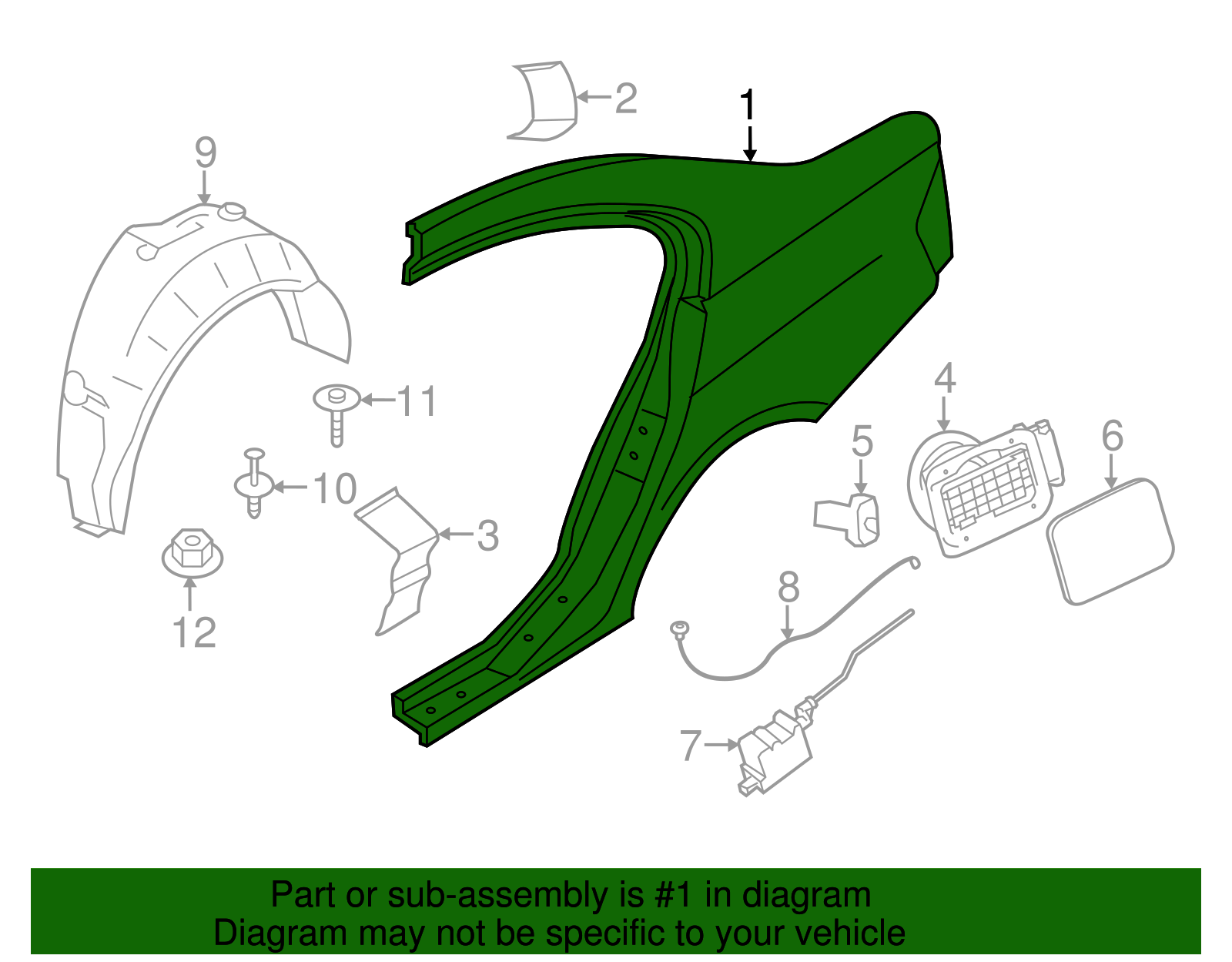 41007298172 - 2012-2018 BMW Quarter Panel (41-00-7-298-172) | BMW of ...