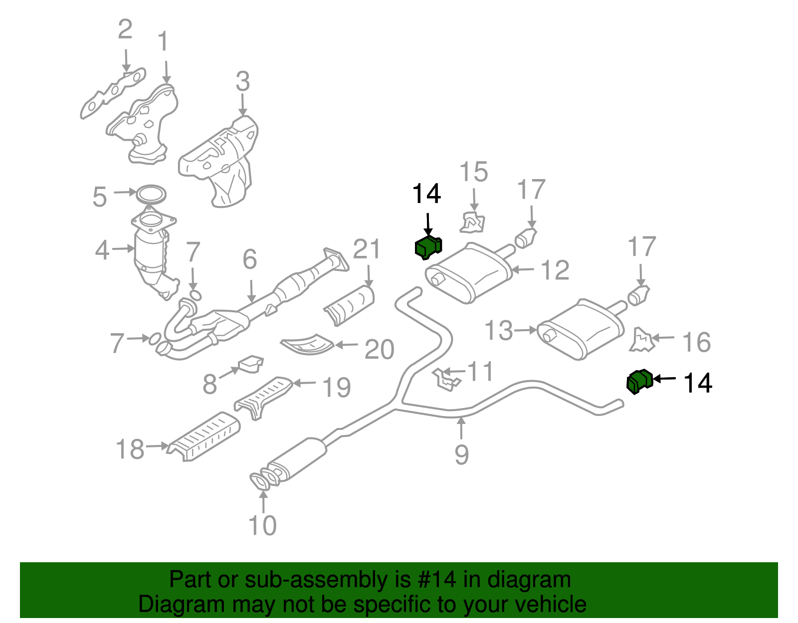 2002-2009 Nissan Muffler Mount 20651-8J000 | GetOEMParts.com