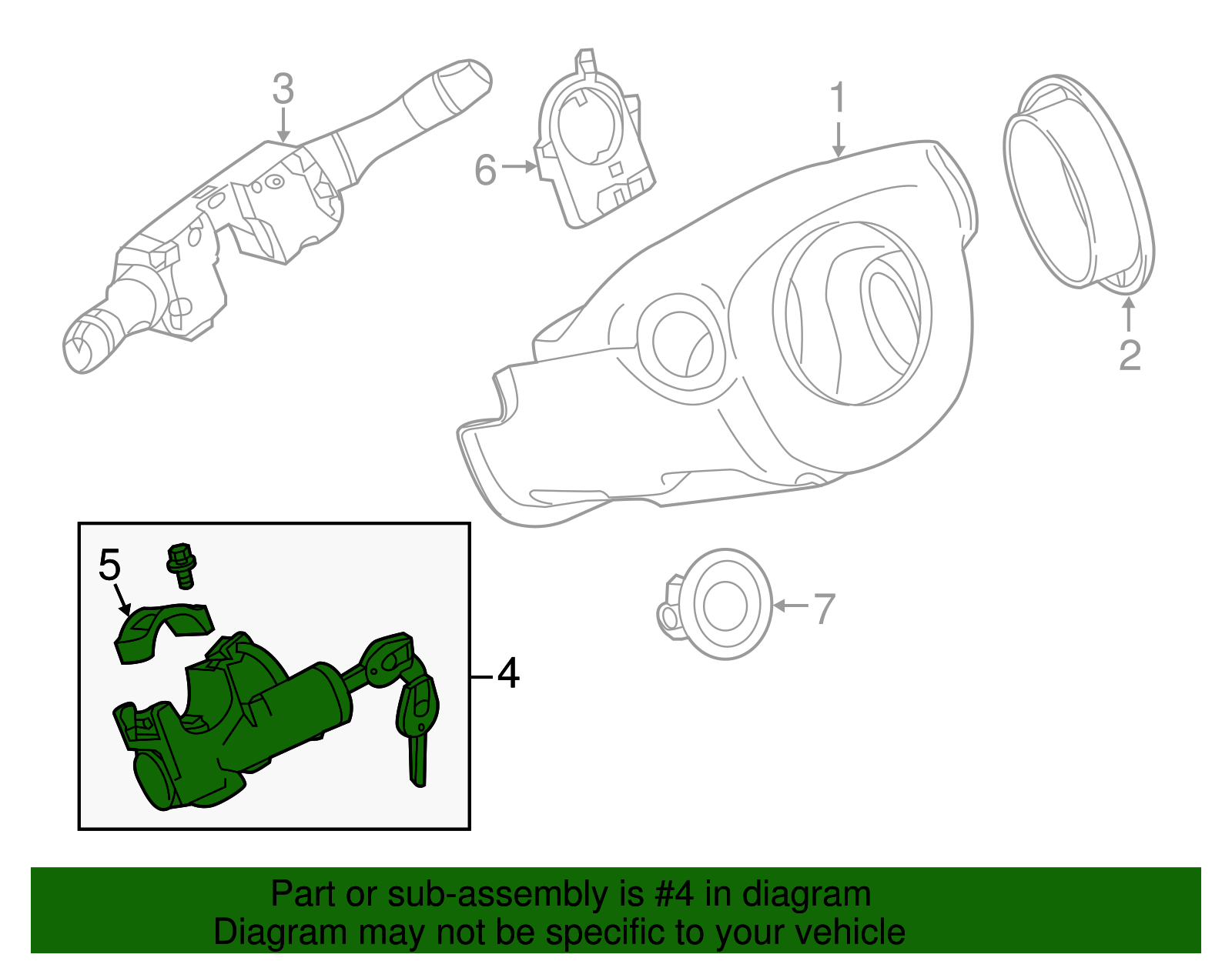 2014-2023 Nissan Steering Lock D8700-4BA1A | Nissan Parts Central